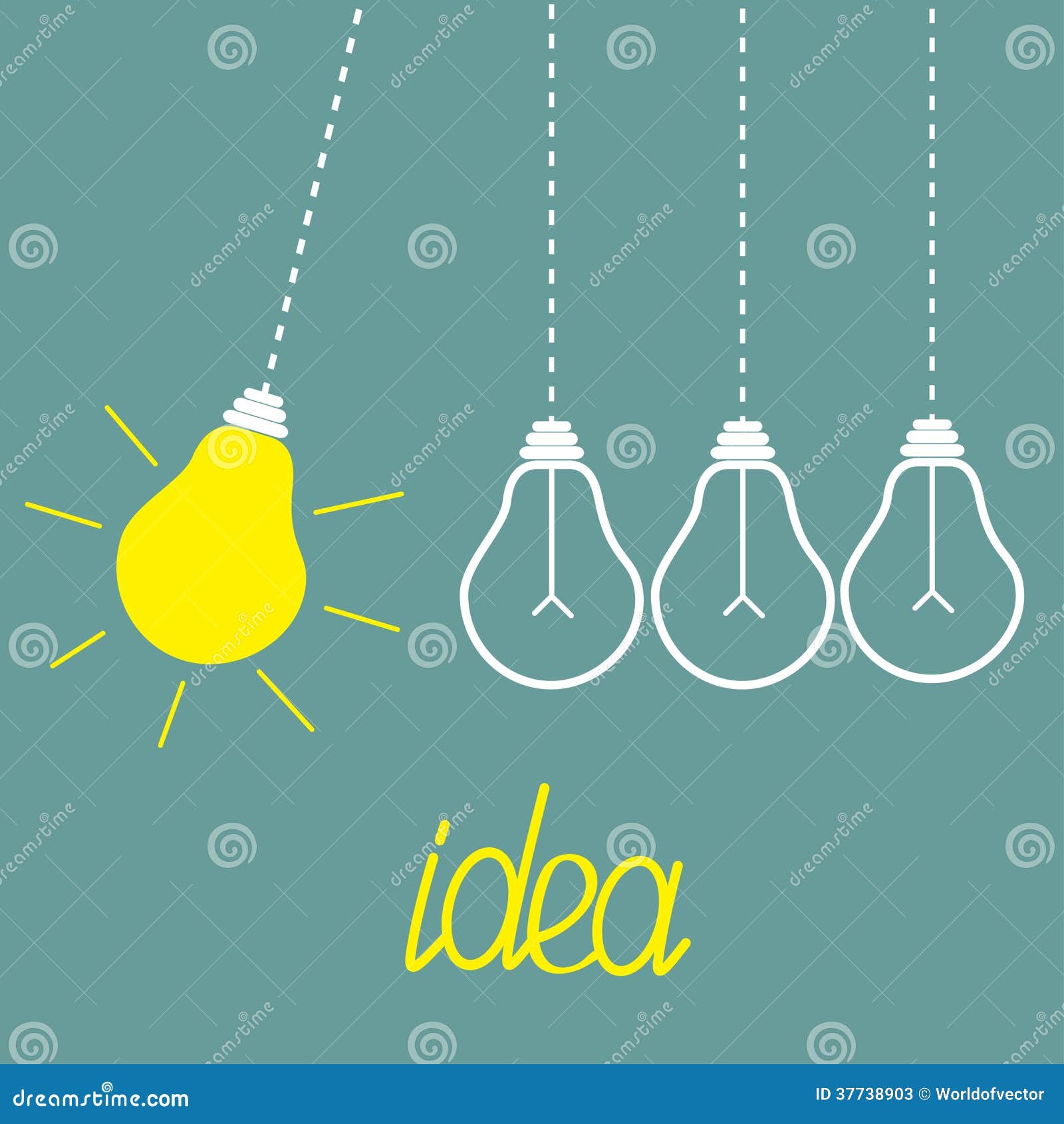 Hanging Yellow Light Bulbs. Perpetual Motion Stock Vector ...