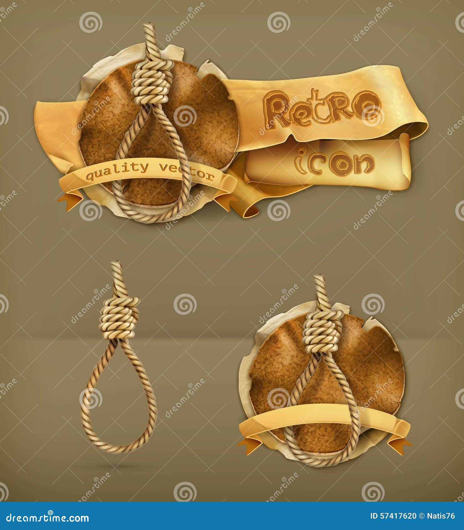 Hangman knot icons stock vector. Illustration of hangmans - 57417620