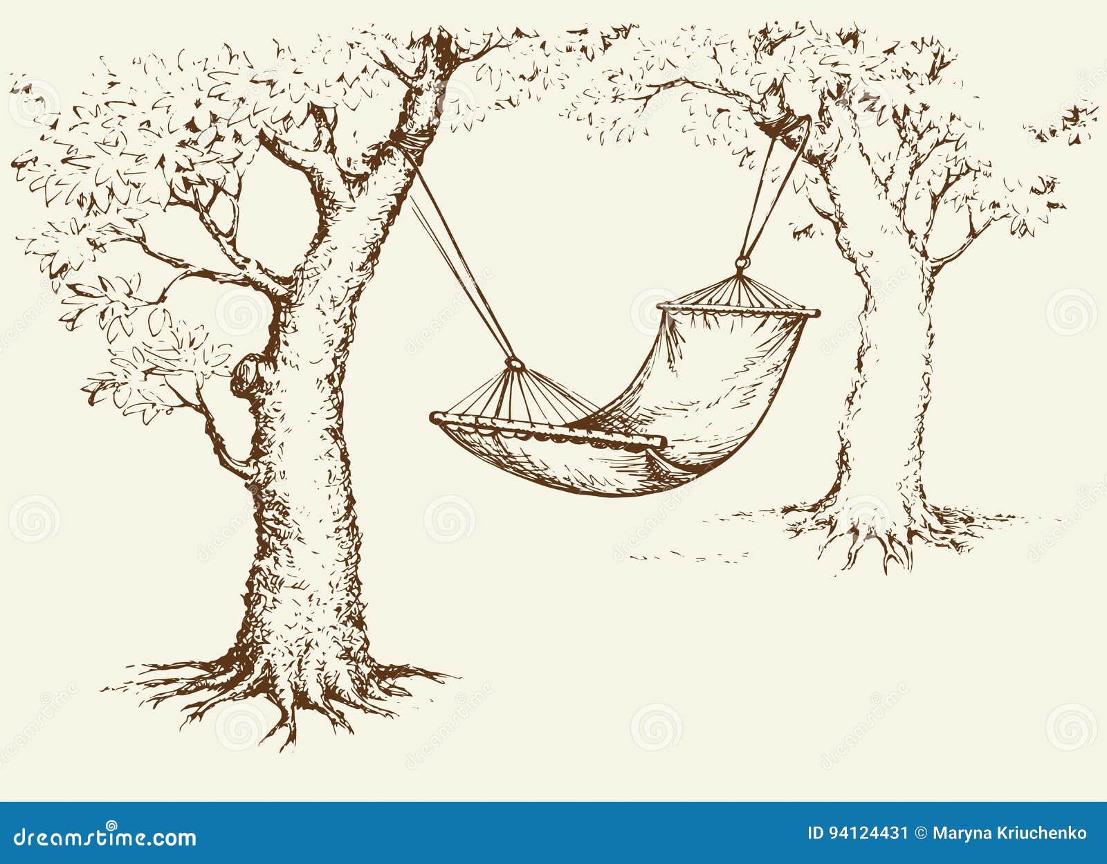 Hangmat Op Boom Vector Illustratie Vector Illustratie - Illustration of ...