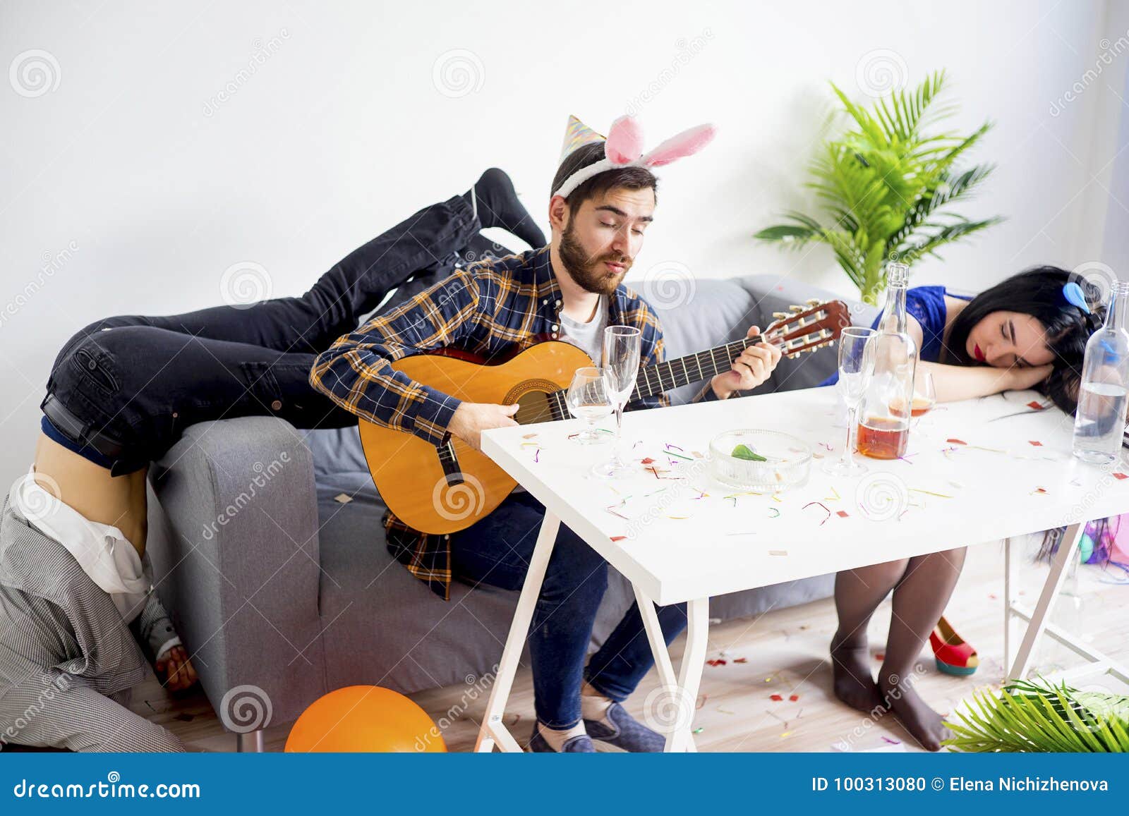 Hangover after a party stock photo. Image of chaos, party - 100313080