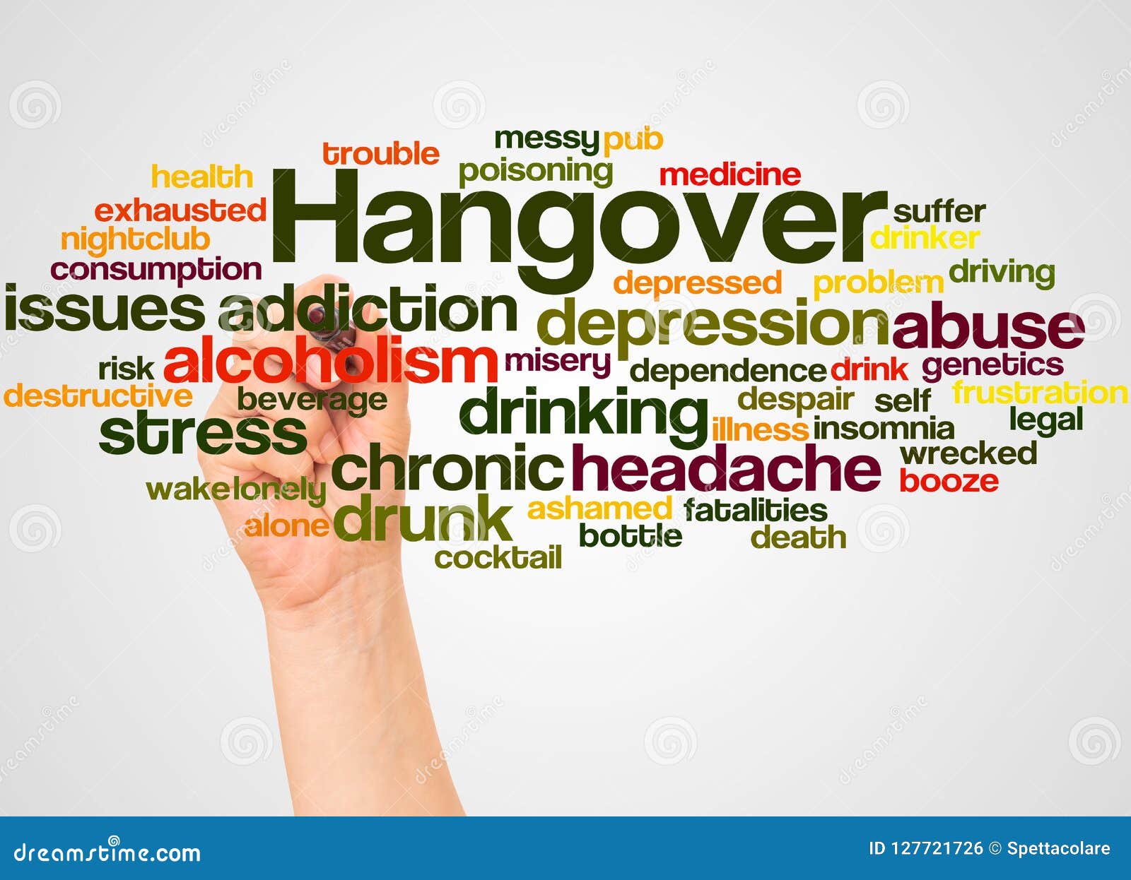 Word Hangover With Wide Open Mouth On Black Background Vector ...