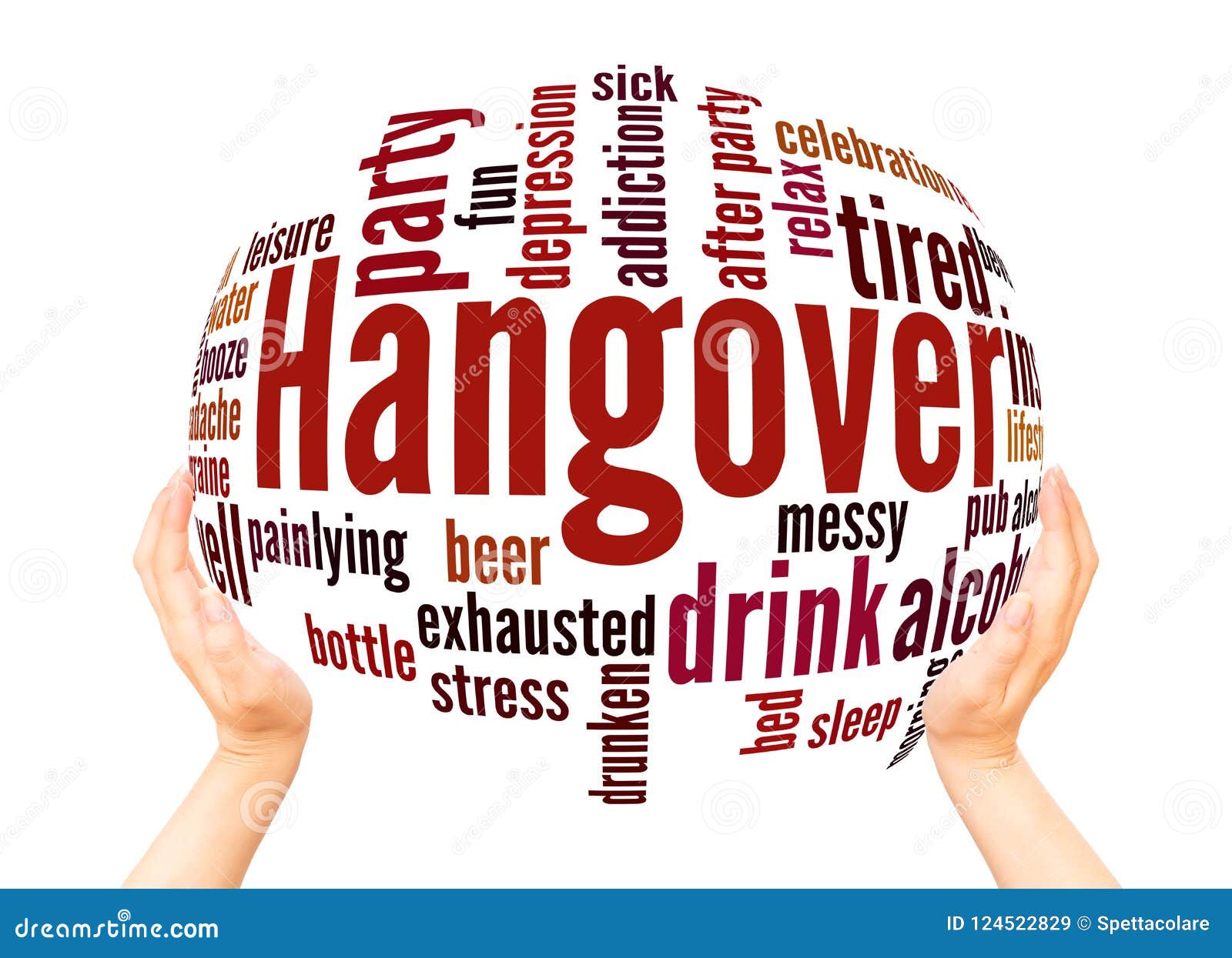 Word Hangover With Wide Open Mouth On Black Background Vector ...
