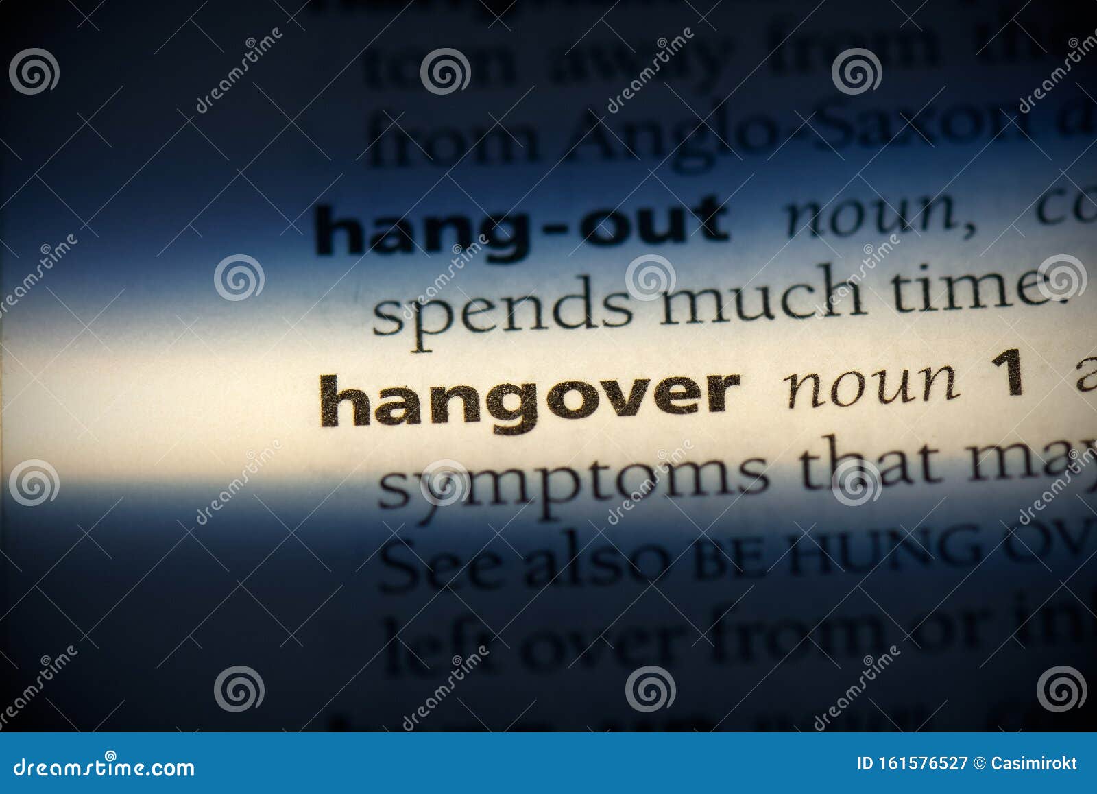 Hangover stock image. Image of definition, dictionary - 161576527