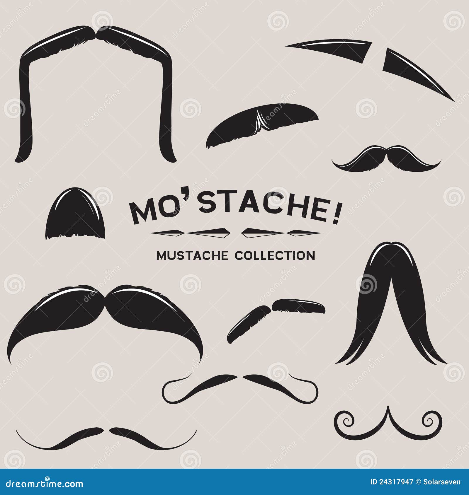 Hangsnor! De Vector Reeks Van De Snor Stock Illustratie - Illustration ...