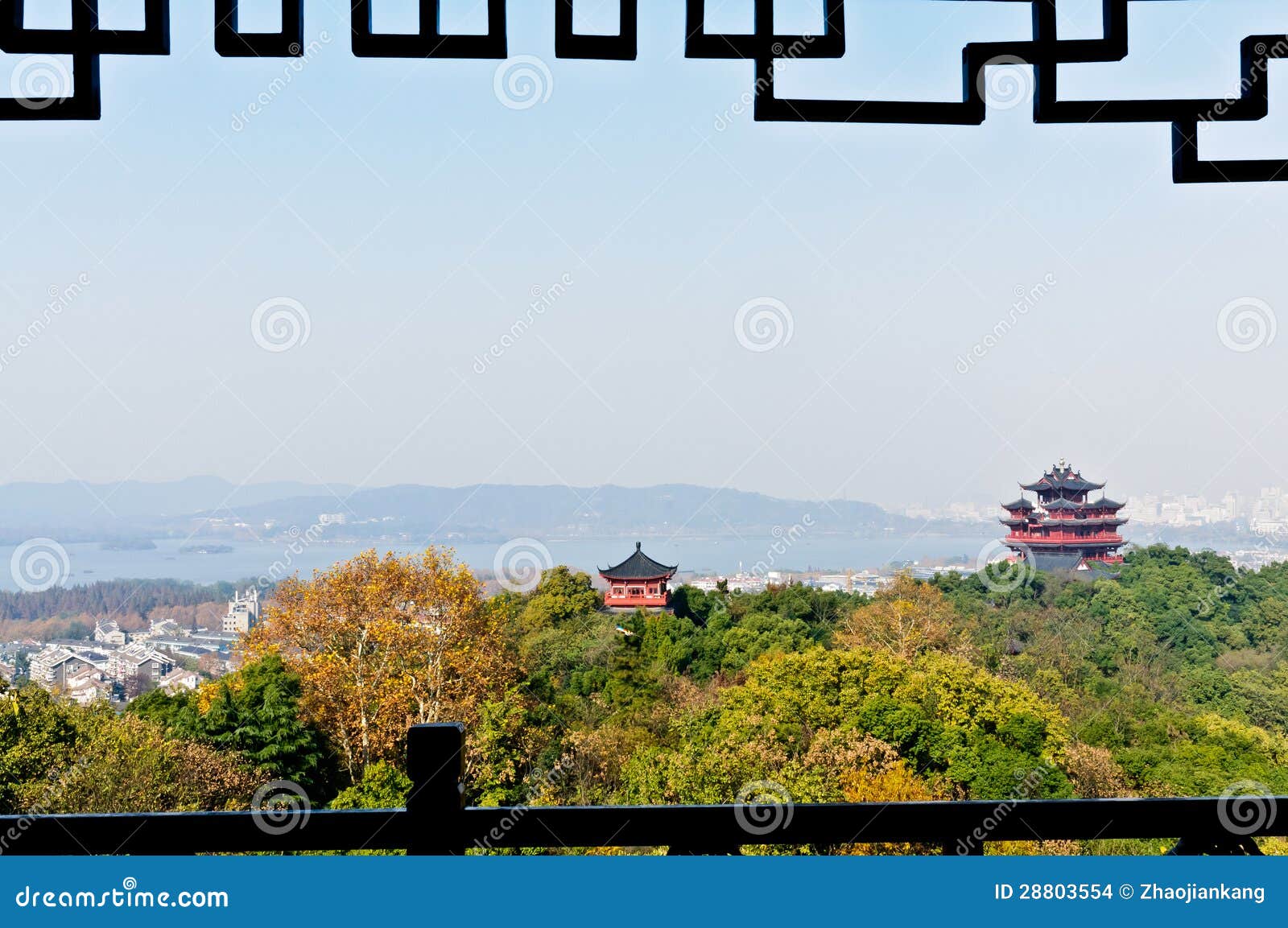 Hangzhou Chenghuang Pavilion Scenery Stock Photo - Image of hangzhou ...