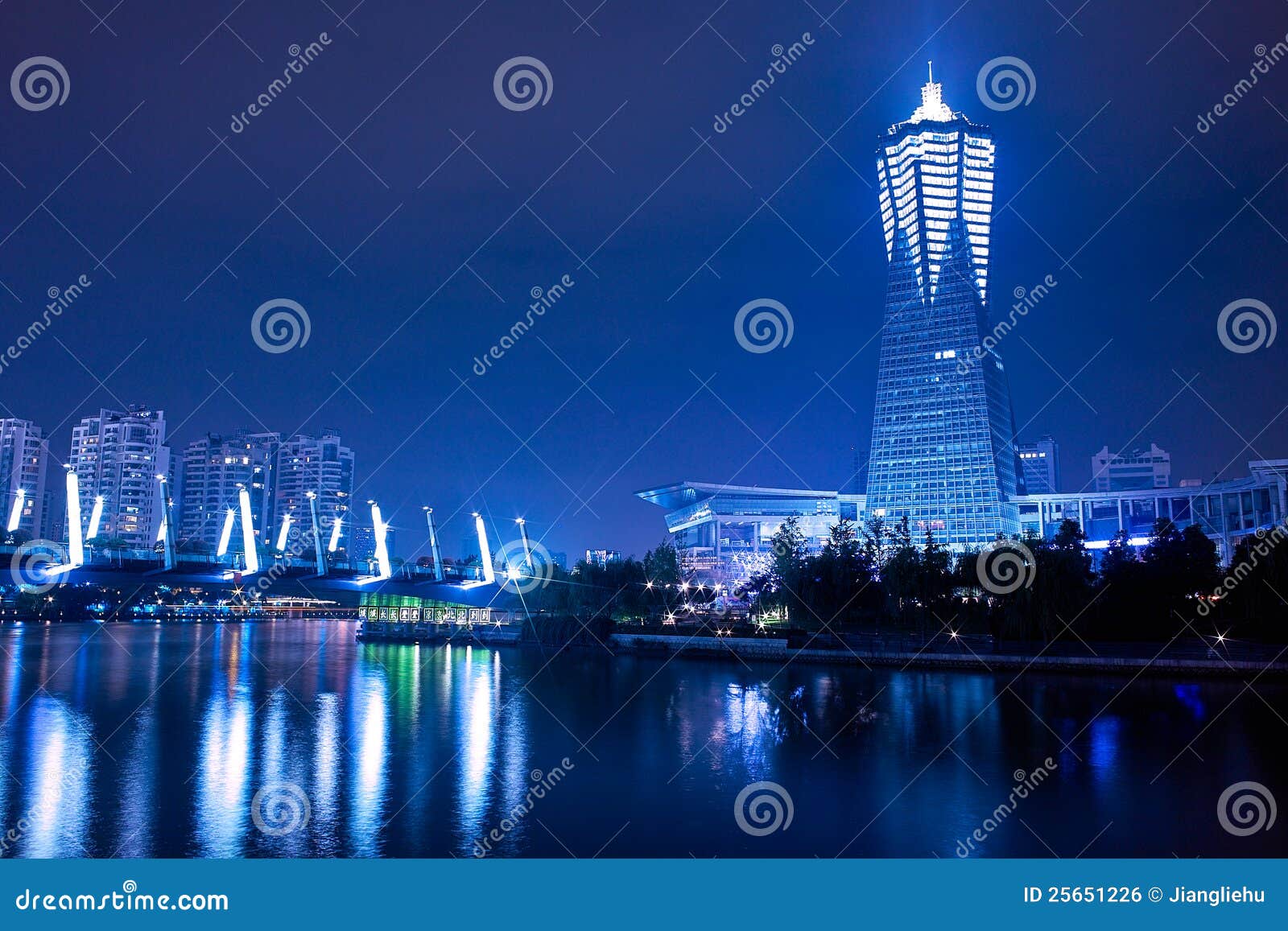 Hangzhou at night stock photo. Image of night, river - 25651226