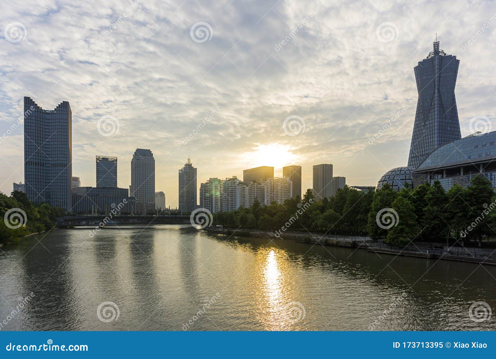 Hangzhou Skyline stock image. Image of cityscape, skyline - 173713395