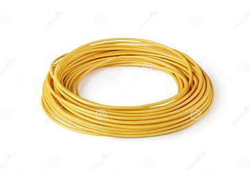 Hank of Yellow Wire Isolated Stock Photo - Image of internet, pattern ...