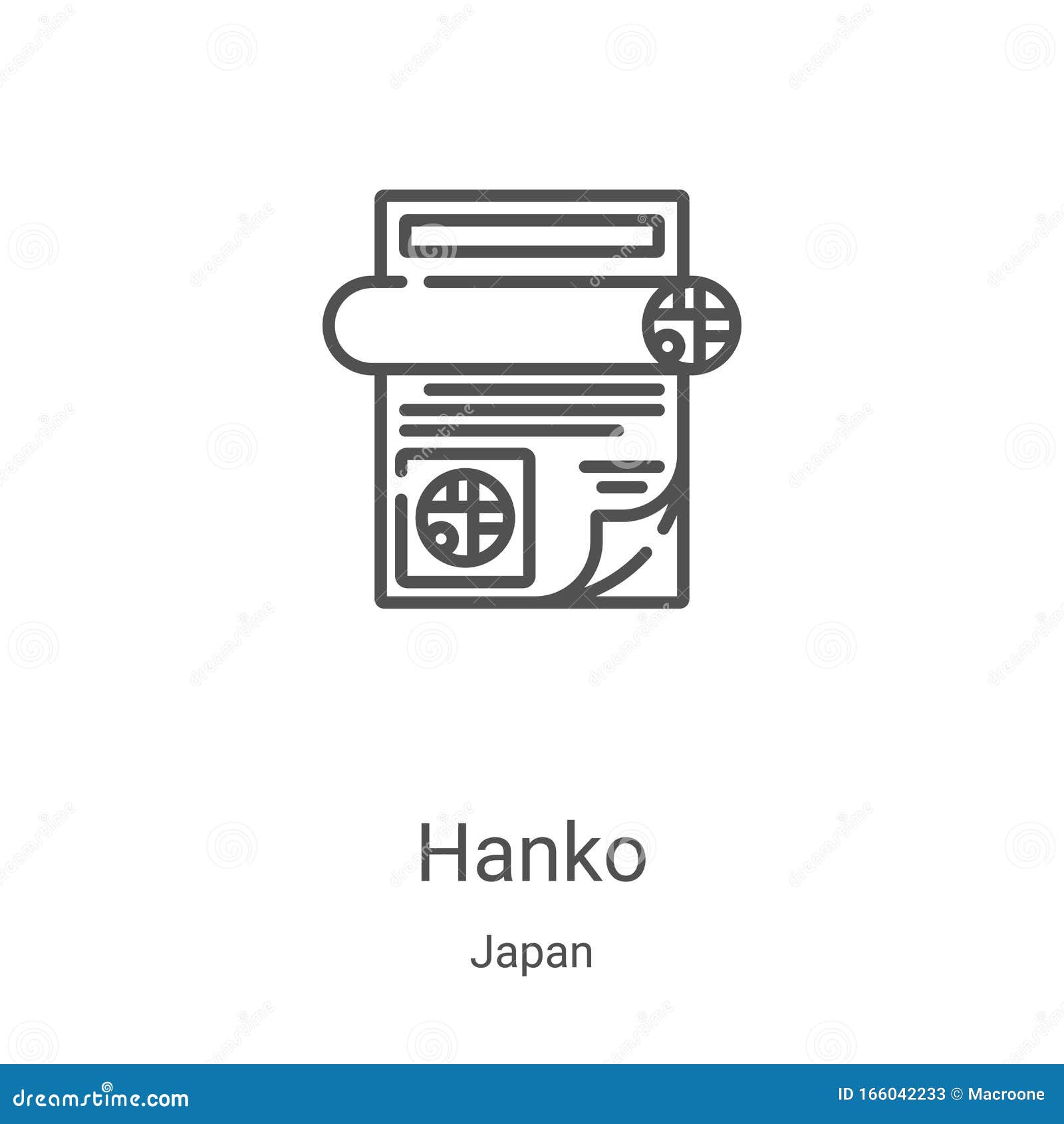 Hanko Icon Vector from Japan Collection. Thin Line Hanko Outline Icon ...