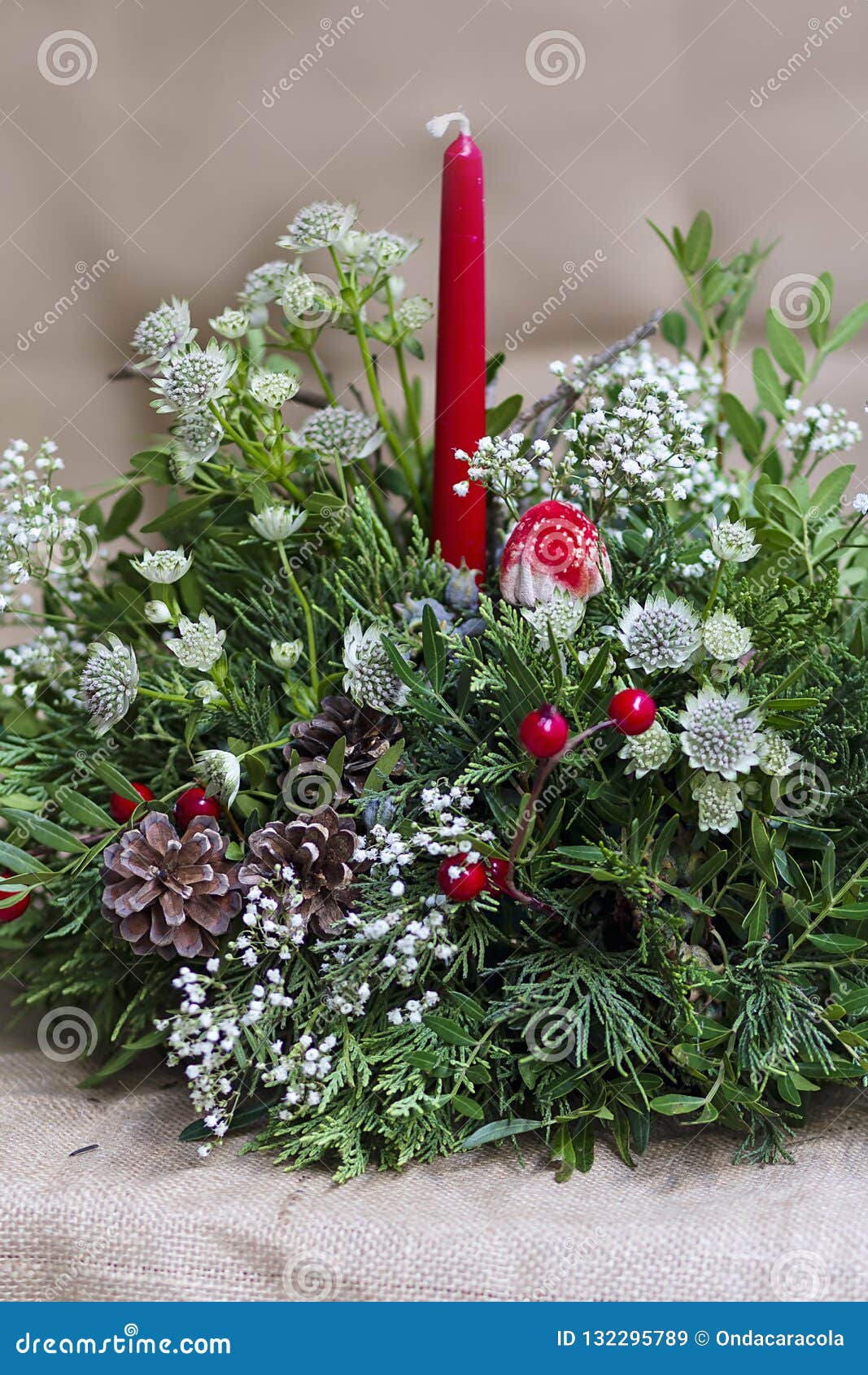 Handmade Natural Christmas Ornaments Stock Image - Image of design ...