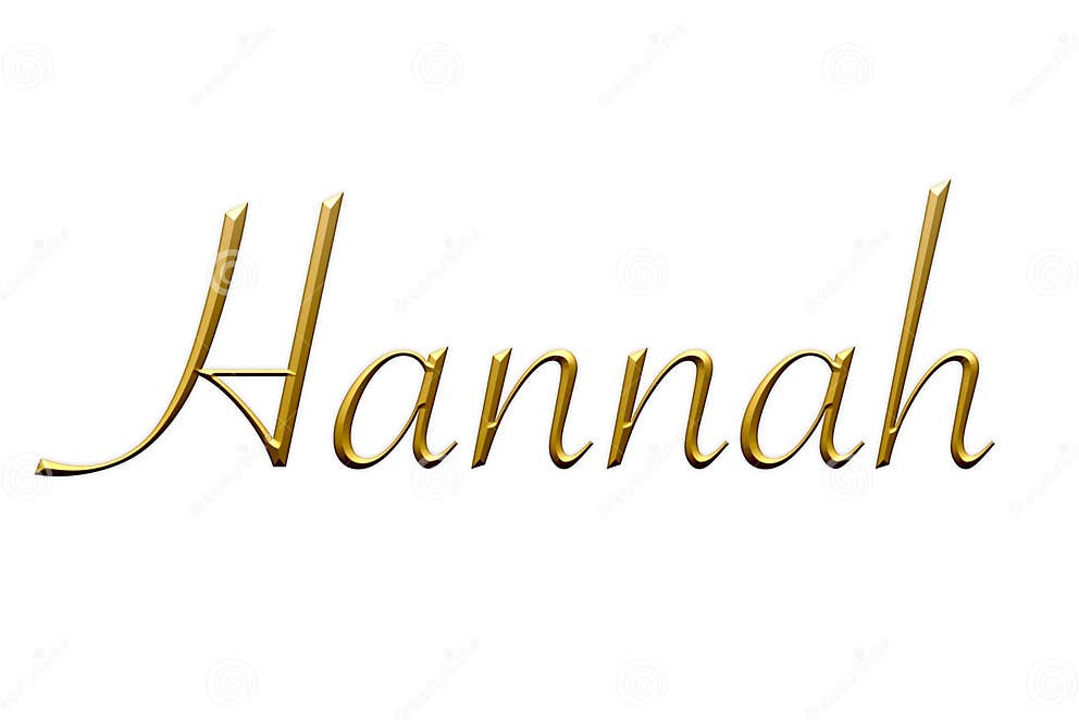 Hannah Female Name Gold 3d Icon On White Background Decorative