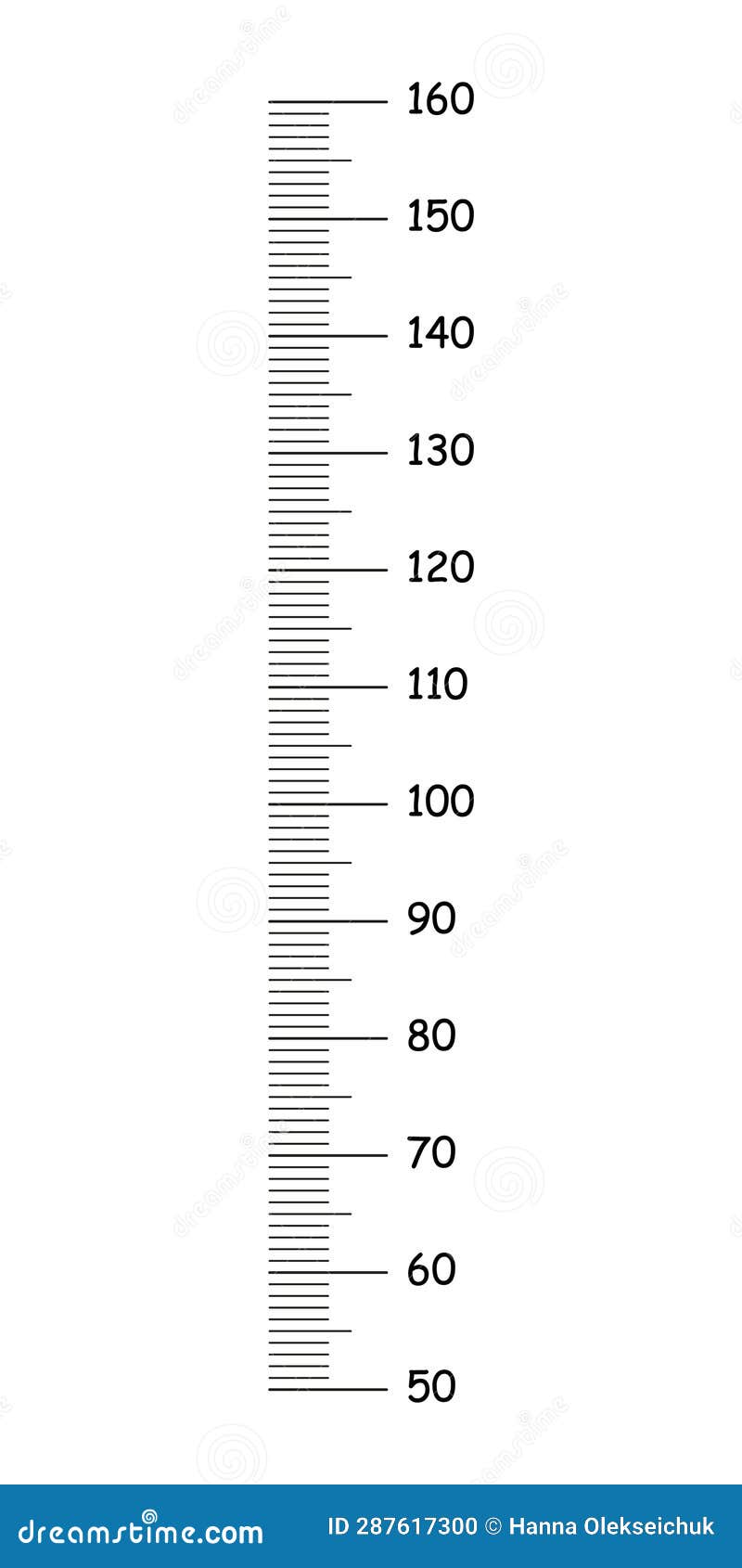 Kids Height Chart from 50 To 160 Centimeters. Template for Wall Growth ...