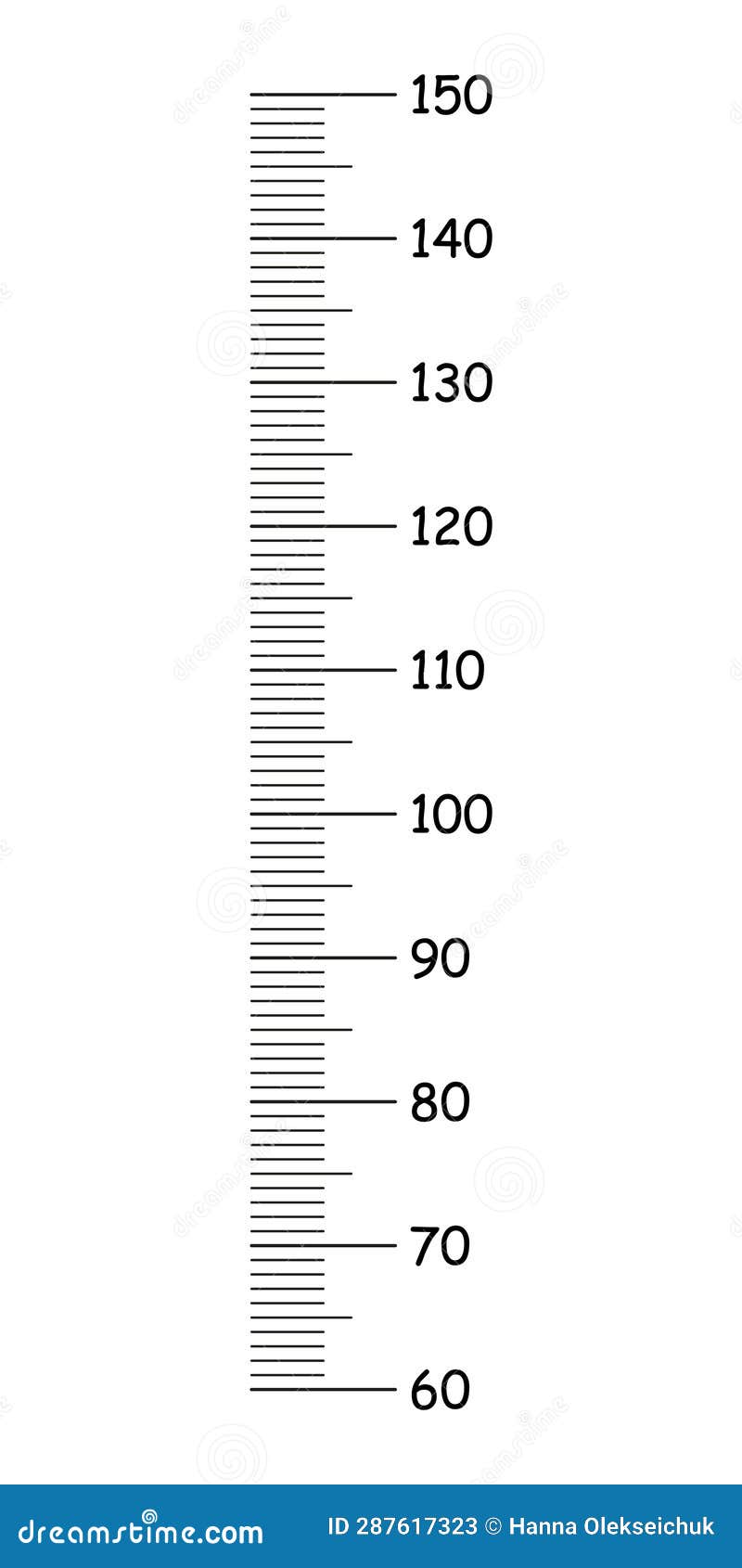 Kids Height Chart from 60 To 150 Centimeters. Template for Wall Growth ...