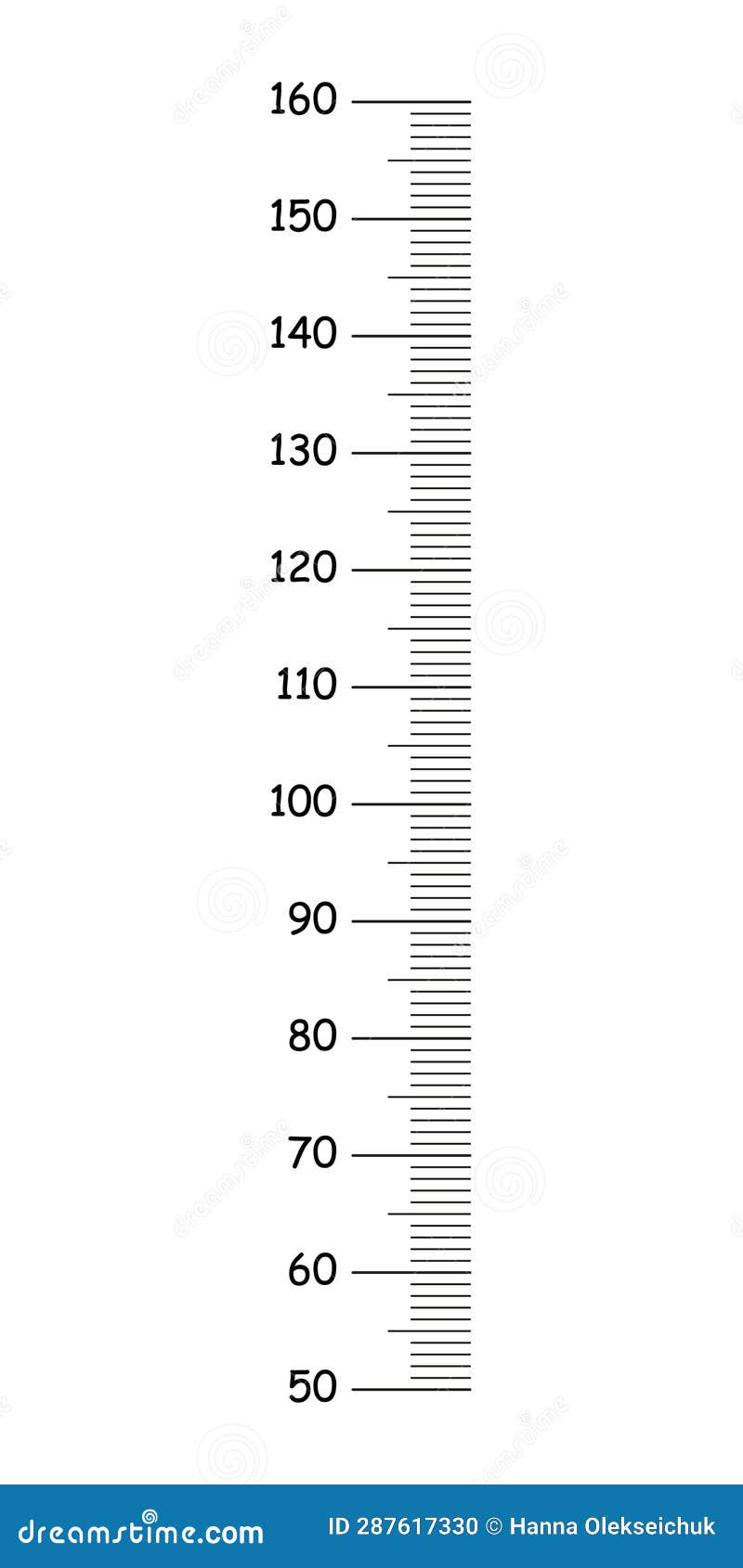 Kids Height Chart from 50 To 160 Centimeters. Template for Wall Growth ...