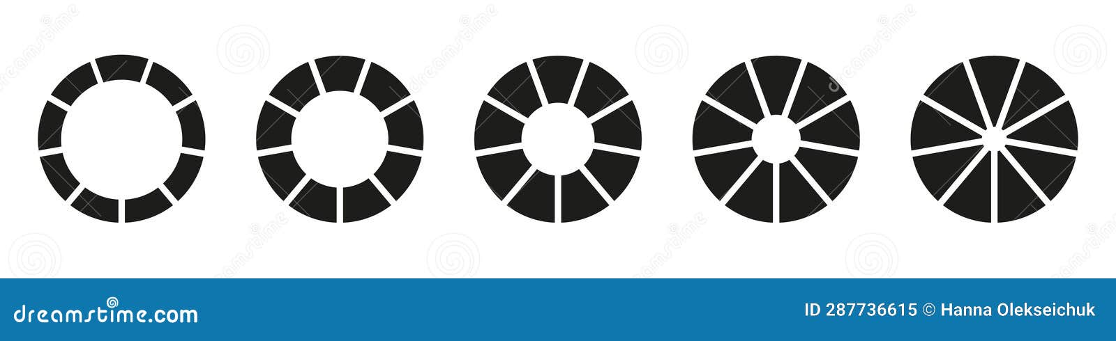 Wheels Round Divided In Four Sections. Diagrams Infographic Set ...