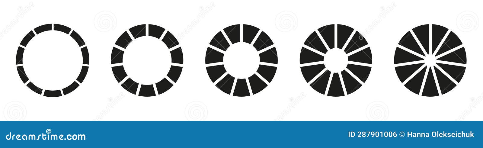 Wheels Round Divided In Eleven Sections. Diagrams Infographic Set ...