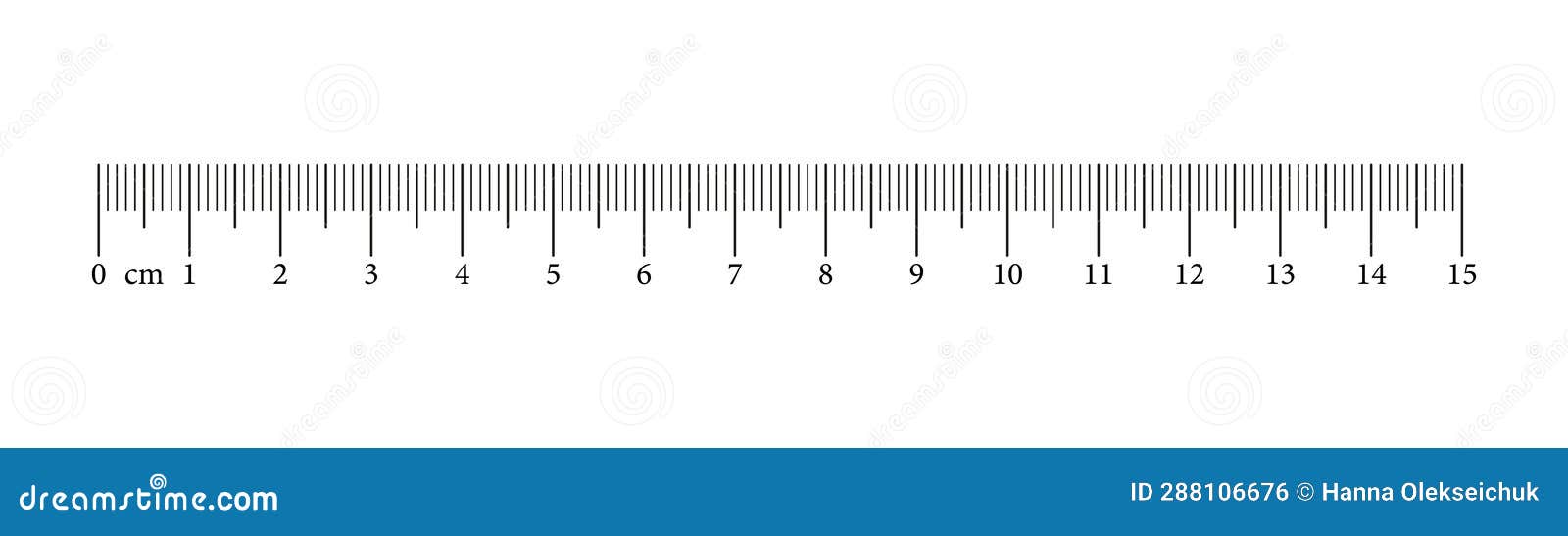 Measuring Chart with 15 Centimeters. Ruler Scale with Numbers. Length ...