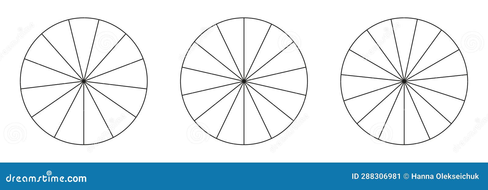 Segmented Charts Collection Isolated on a White Background. Many Number ...