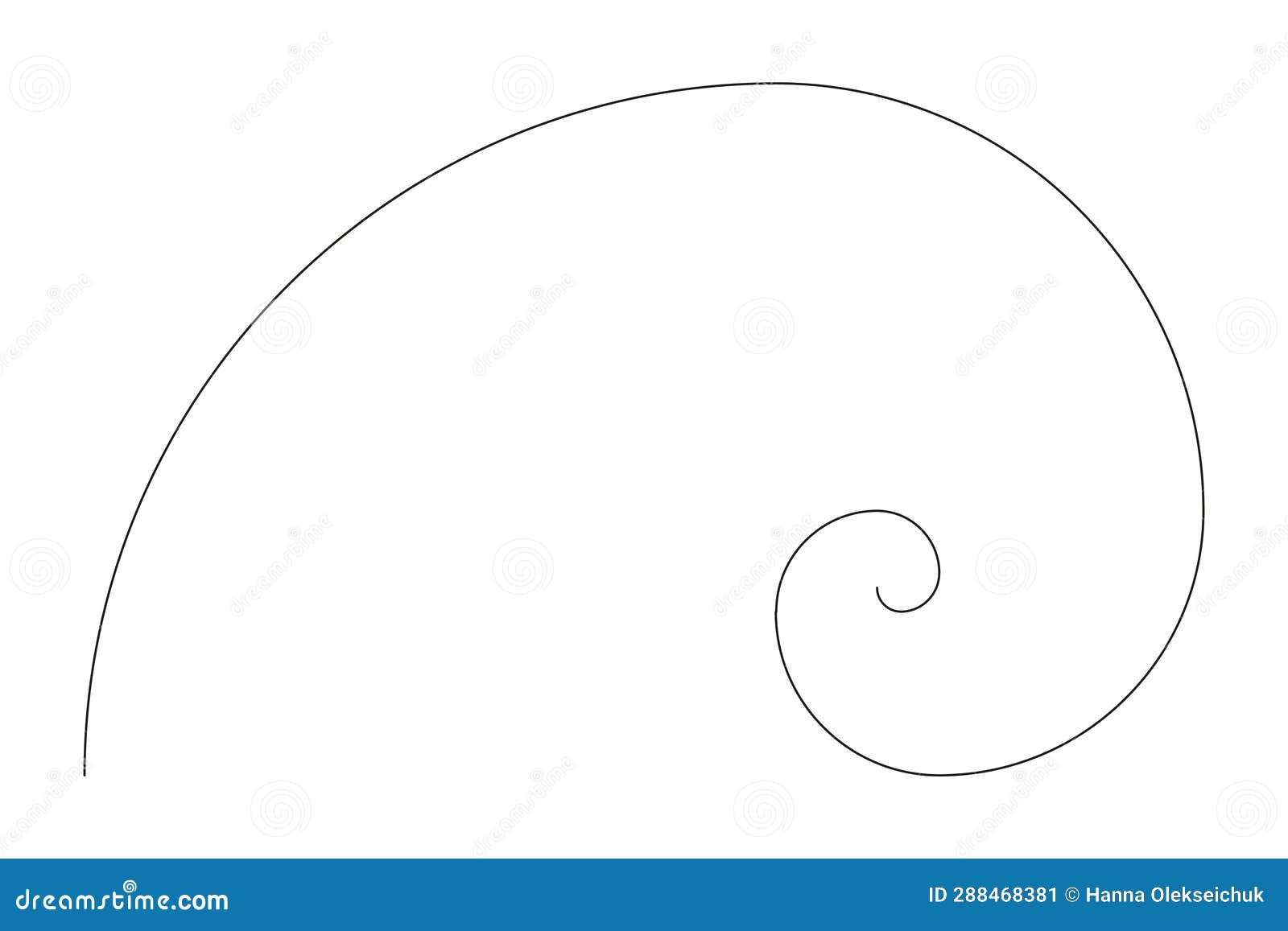 Golden Ratio Spiral Template. Vector Spiral Geometric Logo. Vector ...