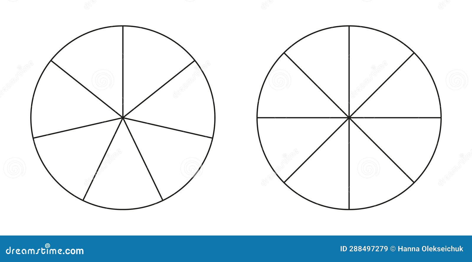 Pie Chart, Diagram Set, Seven and Eight Sections or Steps. Circle Icons ...