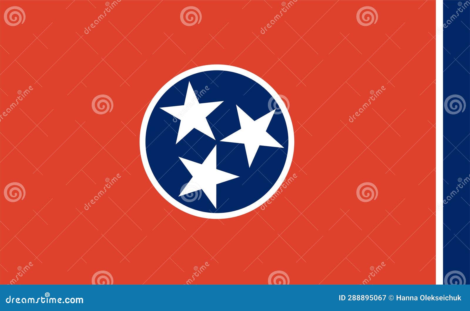 Tennessee Flag. Official Colors and Proportions. USA. Vector Simple ...