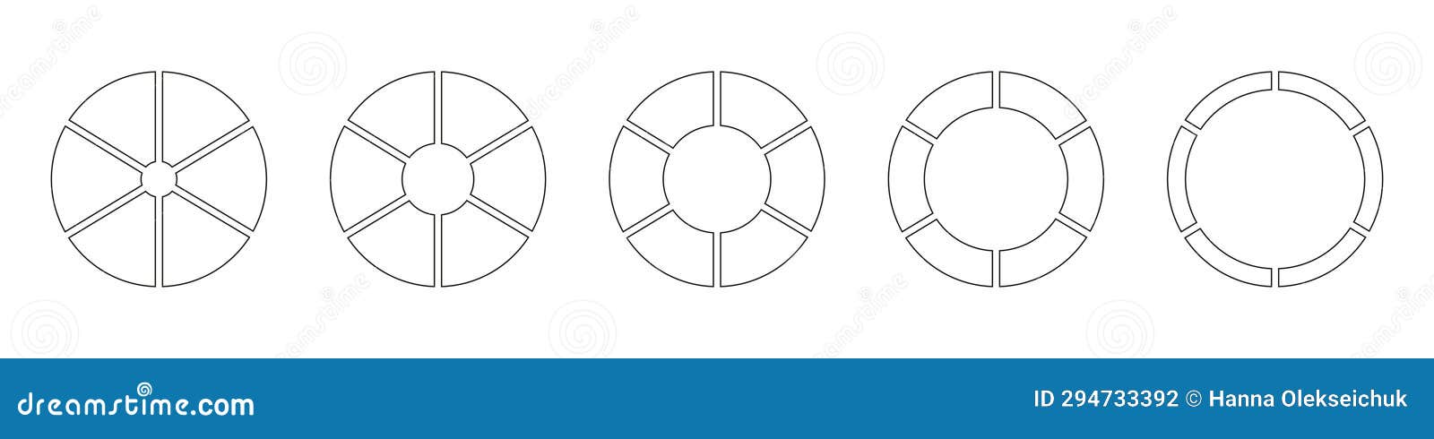 Wheels Round Divided In Ten Sections. Diagrams Infographic Set. Circle ...