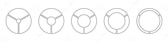 Wheels Round Divided, Three Sections. Diagrams Infographic Set. Circle ...