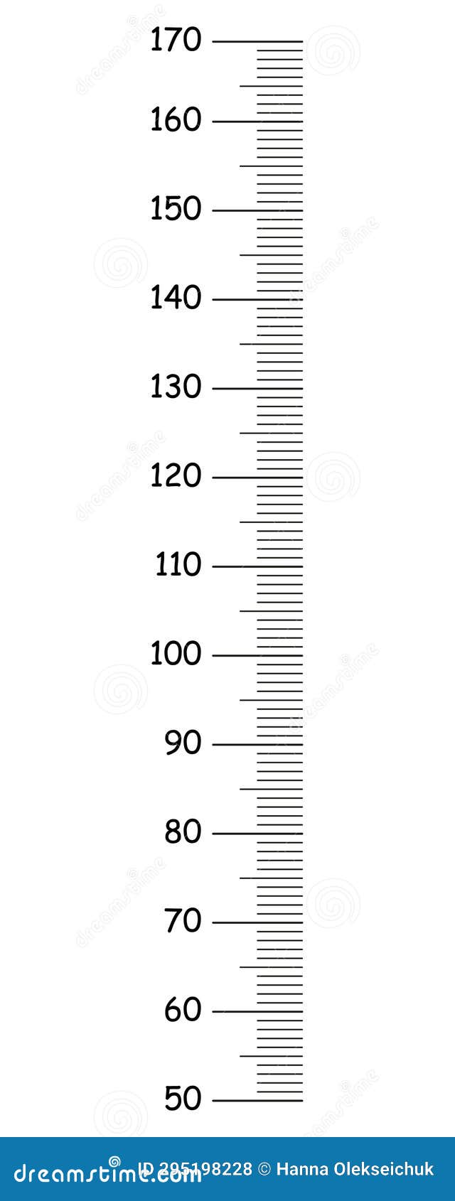 Kids Height Chart from 50 To 170 Centimeters. Meter Wall, Growth Ruler ...