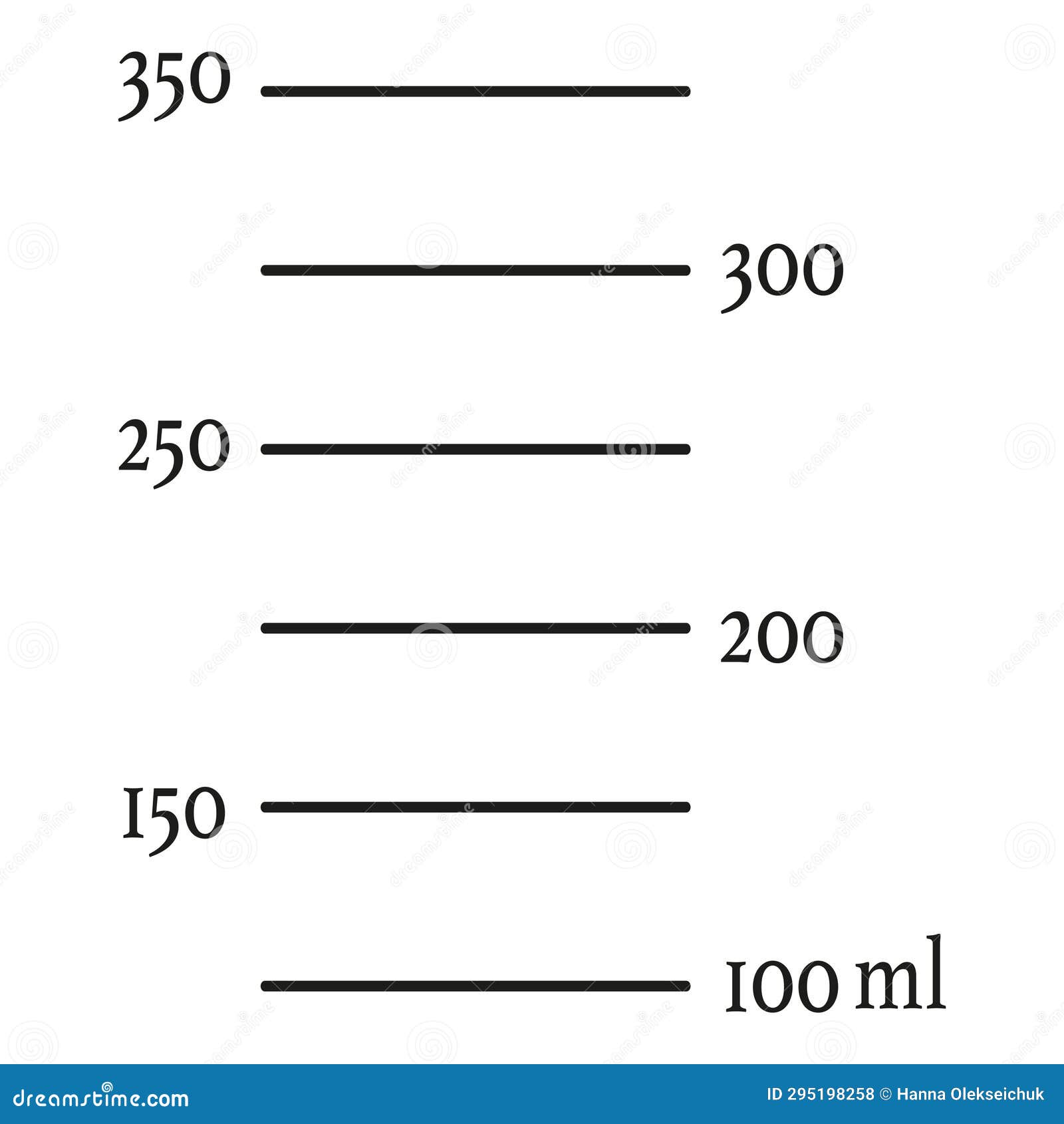 Scale With 250 Ml Liquid Volume For Measuring Cups To Preparing Cooking Or Chemistry Flasks ...