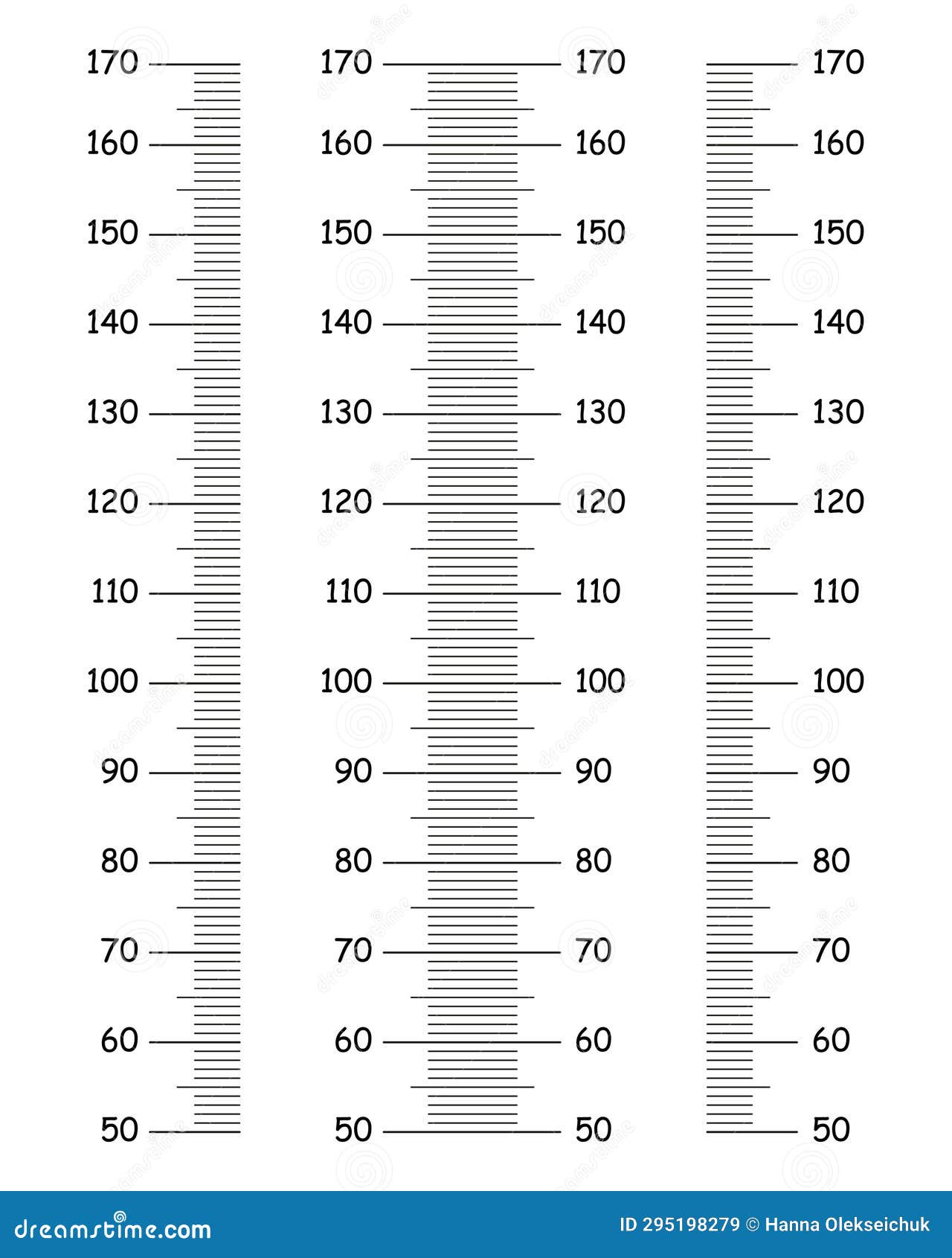 Kids Height Charts from 50 To 170 Centimeters. Templates Set for Wall ...