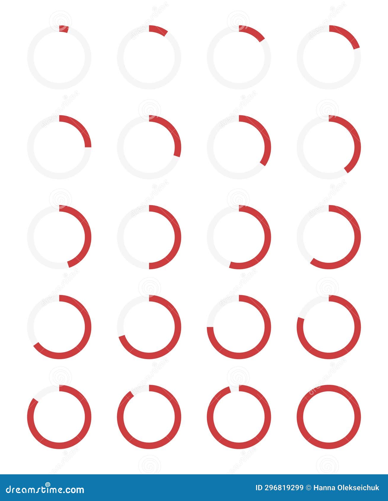 Set of Circular Progress Loading Bars. Progress Waiting Rings ...