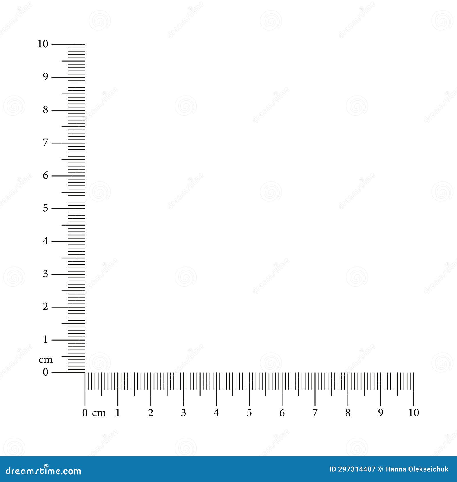 Corner Ruler 10 Cm. Template with Millimeters, Centimeters and Markup ...
