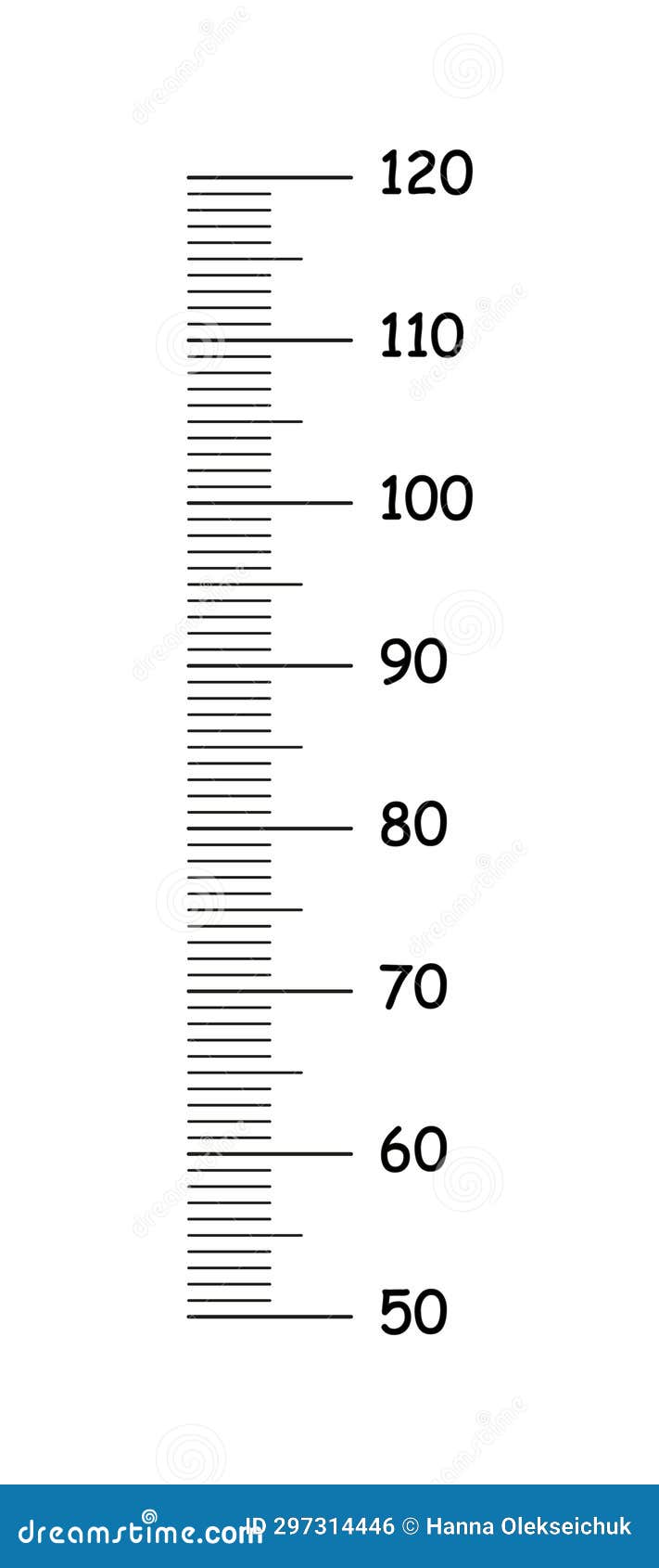 Kids Height Chart from 50 To 120 Centimeters. Template for Wall Growth ...