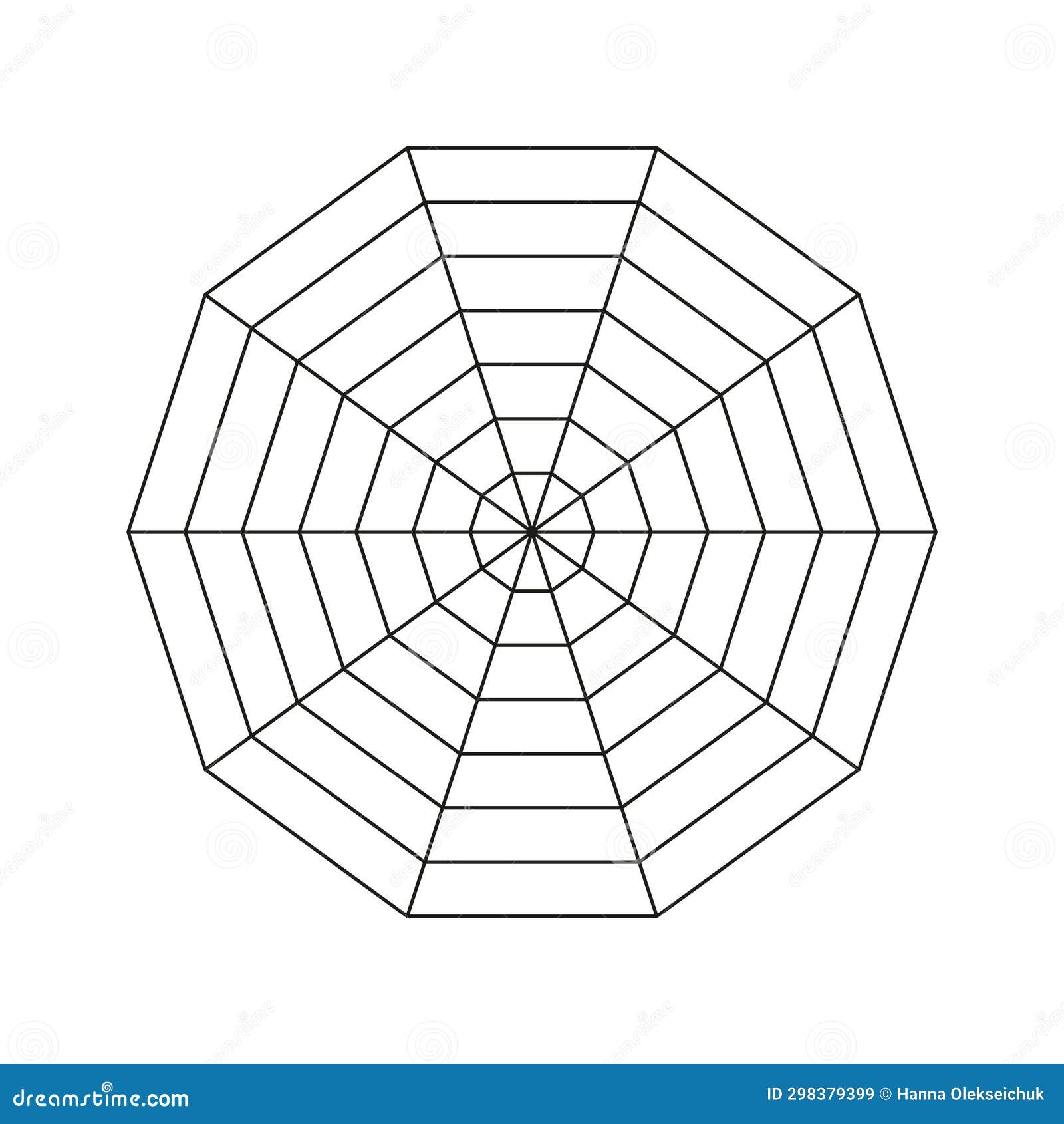 Decagonal Graph Infographic. Radar Or Spider Diagram Template. Flat ...