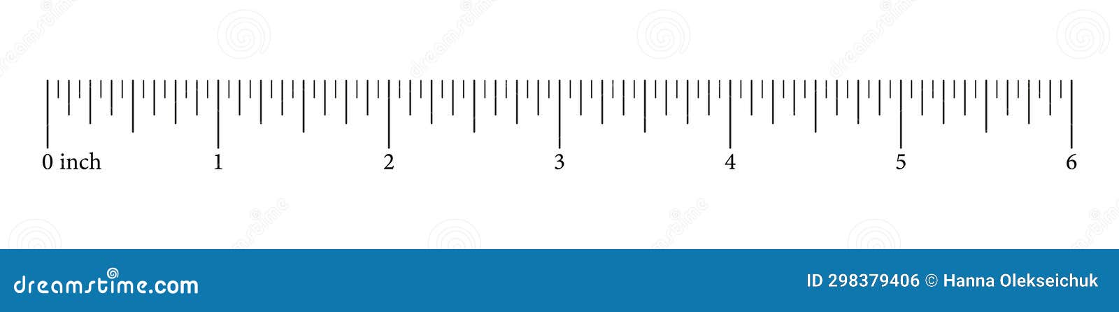 Horizontal Ruler With 6 Inch And 15 Centimeter Scale. Measuring Chart ...