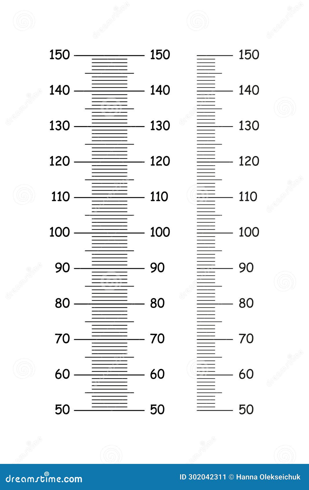 Kids Height Charts from 50 To 150 Centimeters. Templates for Wall ...