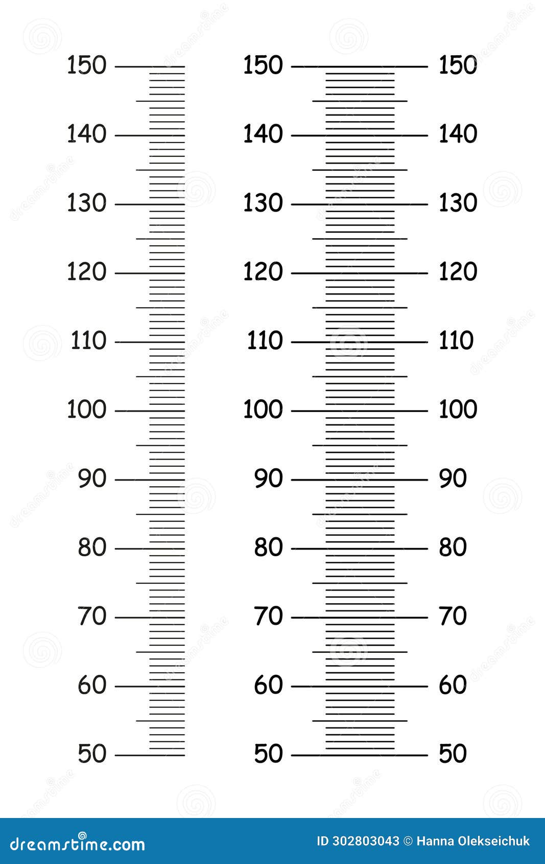 Set of Kids Height Charts from 50 To 150 Centimeters. Templates for ...
