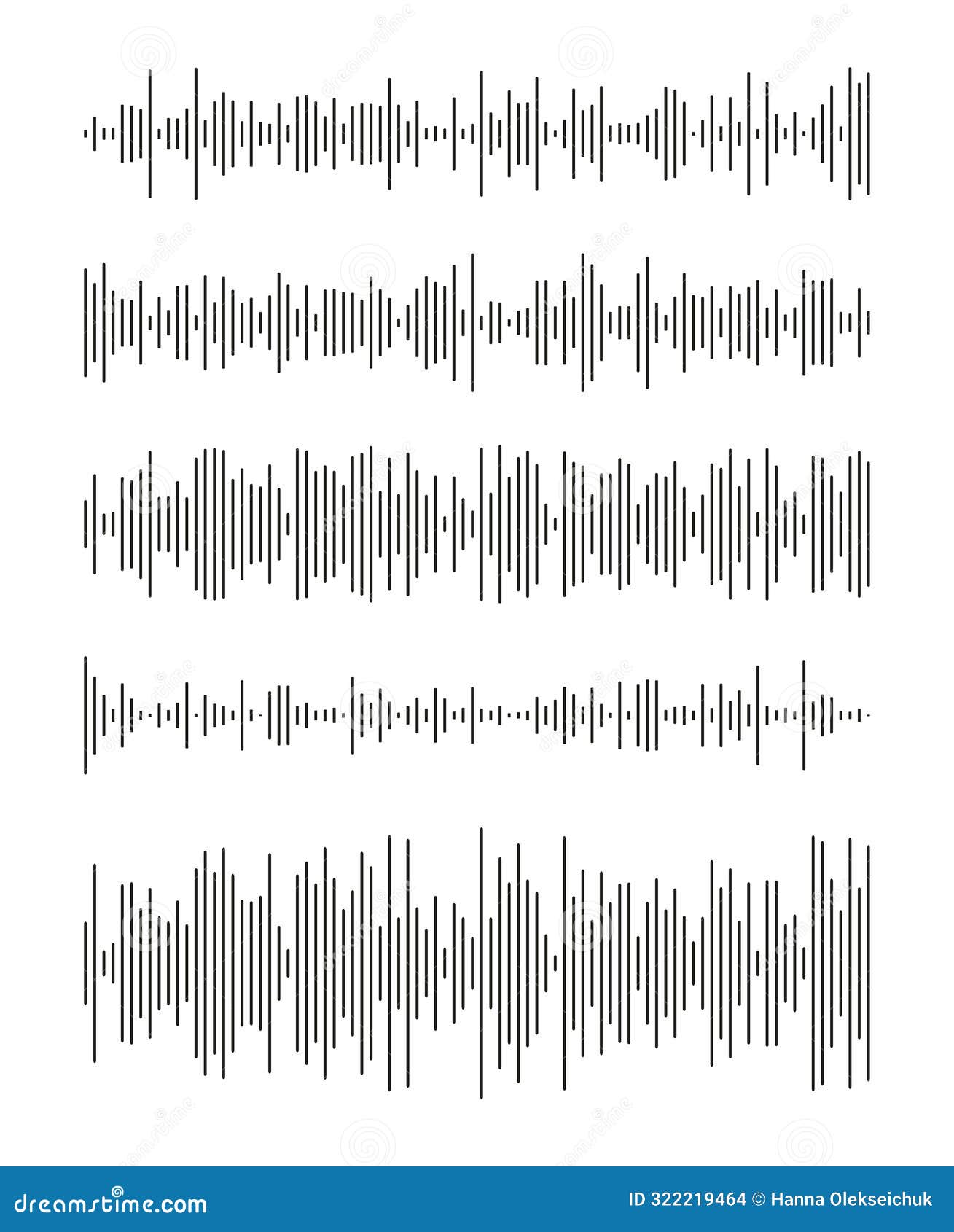 Waveform Patterns. Music Player or App. Equalizer Graphic Symbol. Set ...