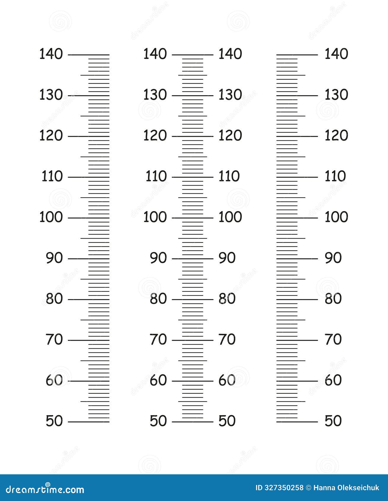 Kids Height Chart from 50 To 140 Centimeters Set. Template for Wall ...