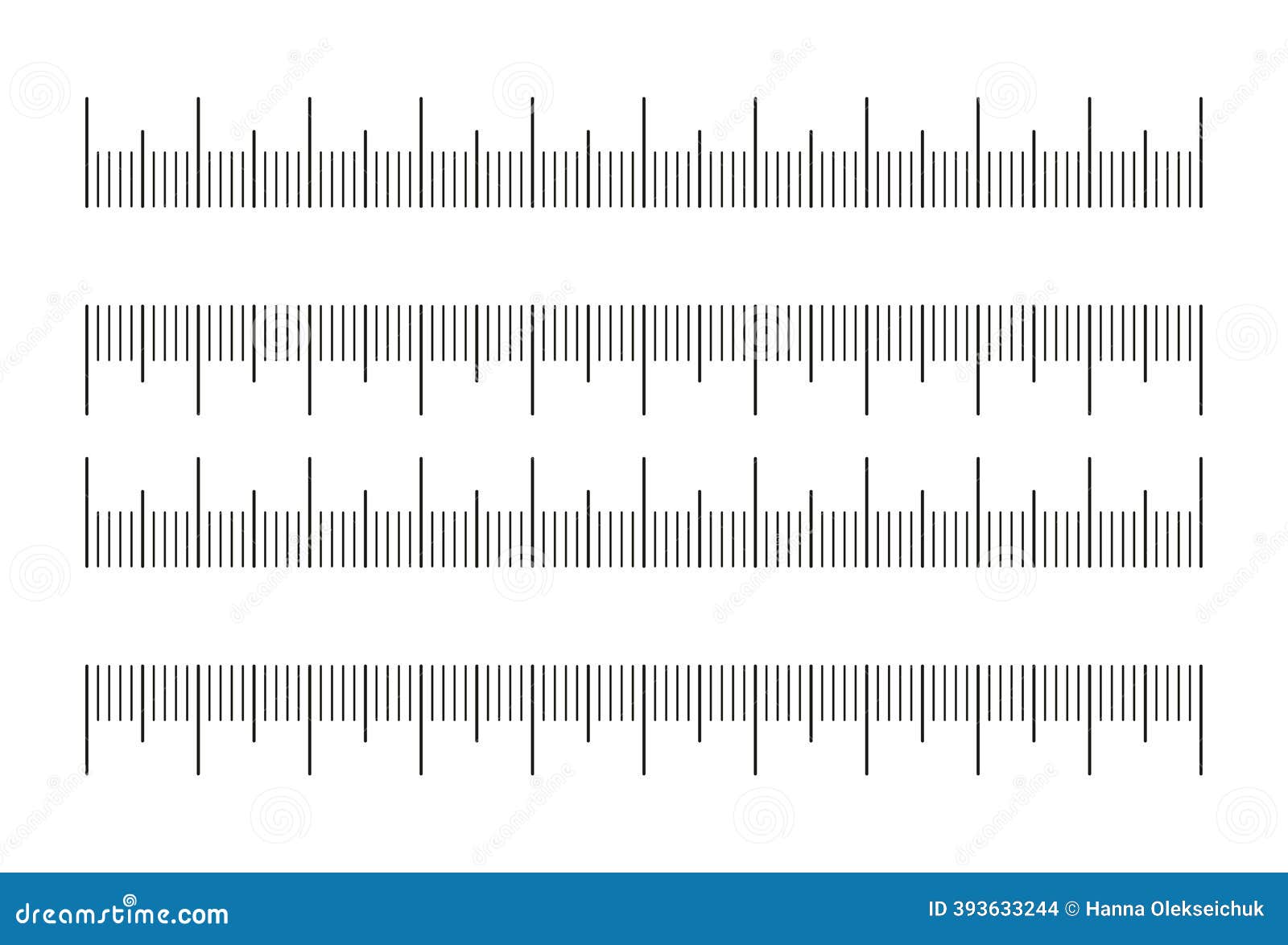Set Measuring Charts With 4, 6, 8, 12 Inches. Collection Of Templates ...