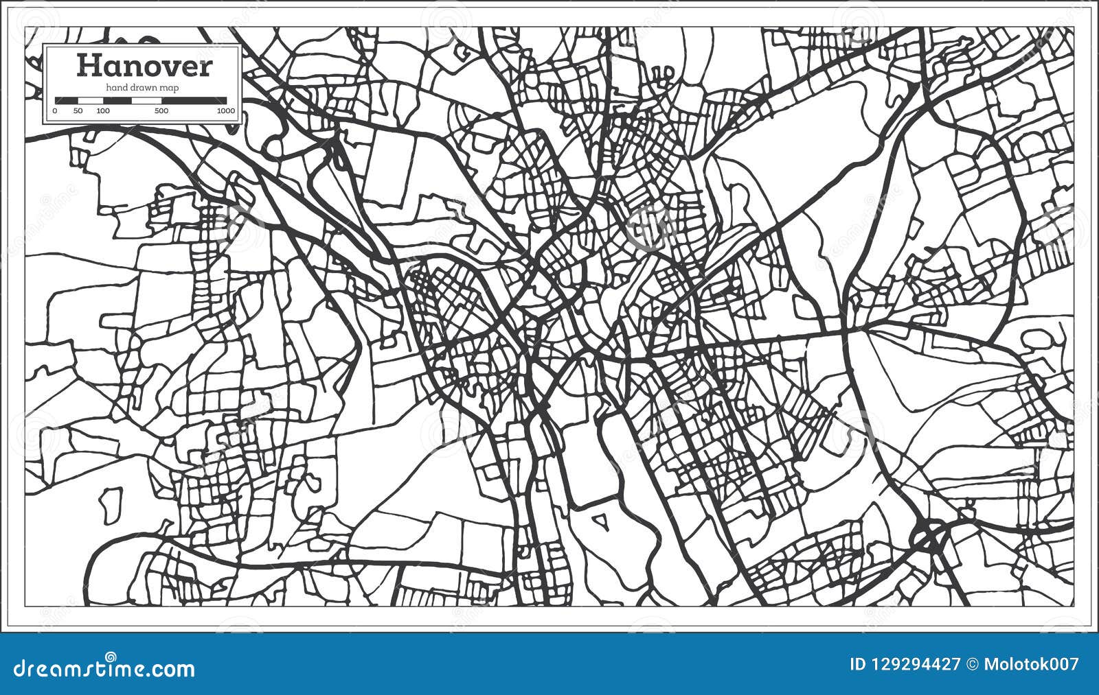 Hannover Germany City Map In Retro Style In Golden Color. Outline Map ...