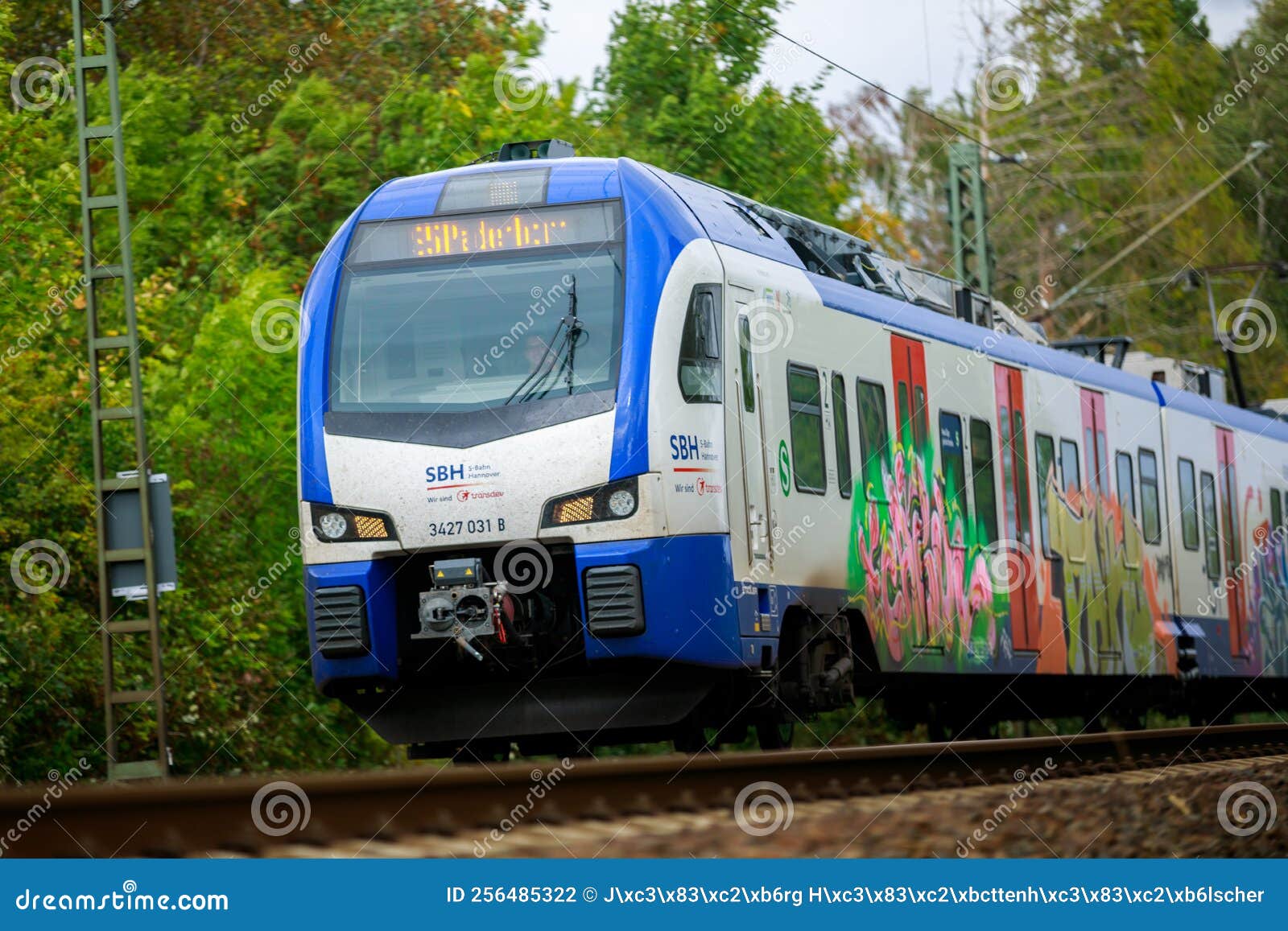 Train from SBH, Transdev S-Bahn Hannover Drives on Railroad Track in ...