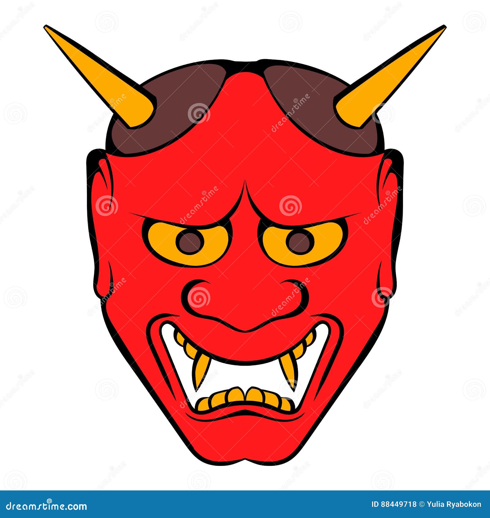 Hannya Mask Pattern, Simple Style Cartoon Vector | CartoonDealer.com ... Hannya Mask Pattern, Simple Style Cartoon Vector | CartoonDealer.com ...