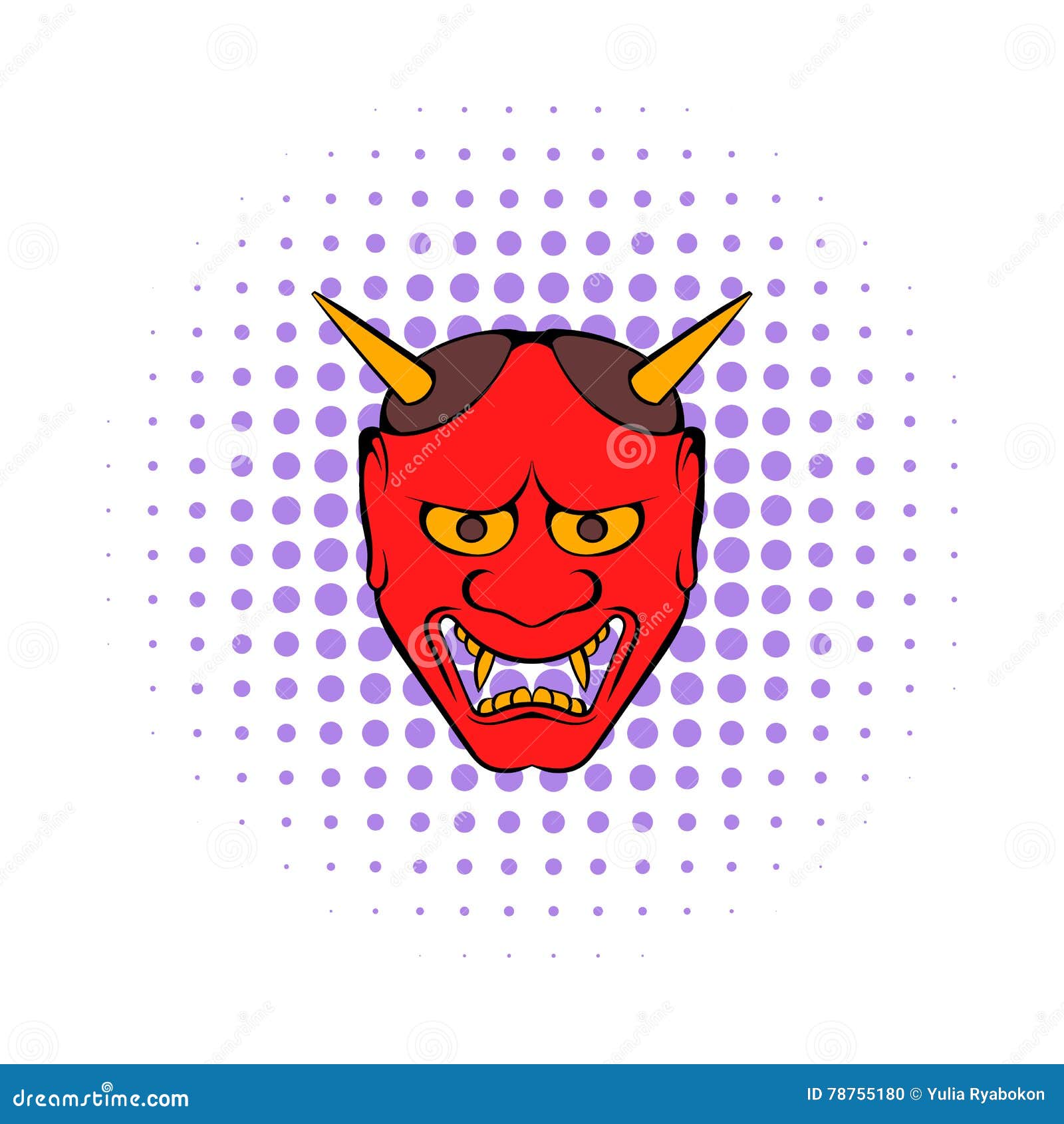 Hannya Mask Pattern, Simple Style Cartoon Vector | CartoonDealer.com ...