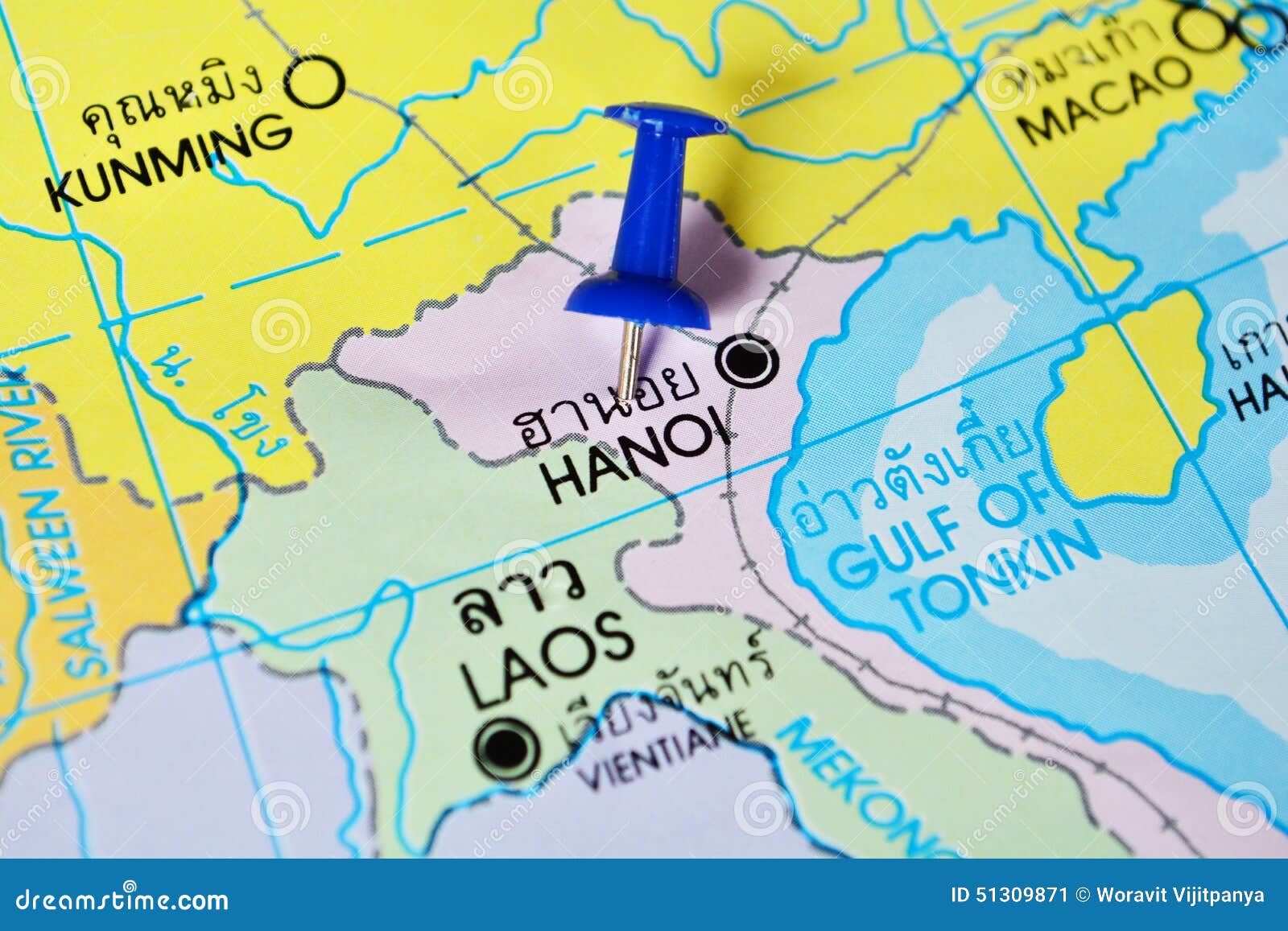 Hanoi map stock image. Image of thailand, vietnam, vintage - 51309871