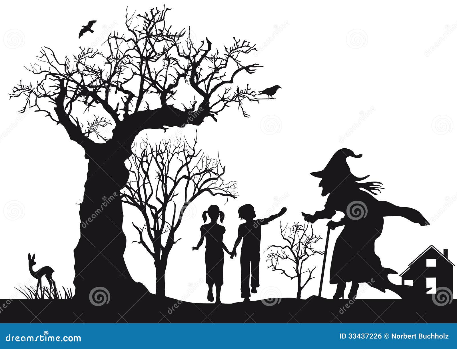 Hansel y Gretel ilustración del vector. Ilustración de blanco - 33437226