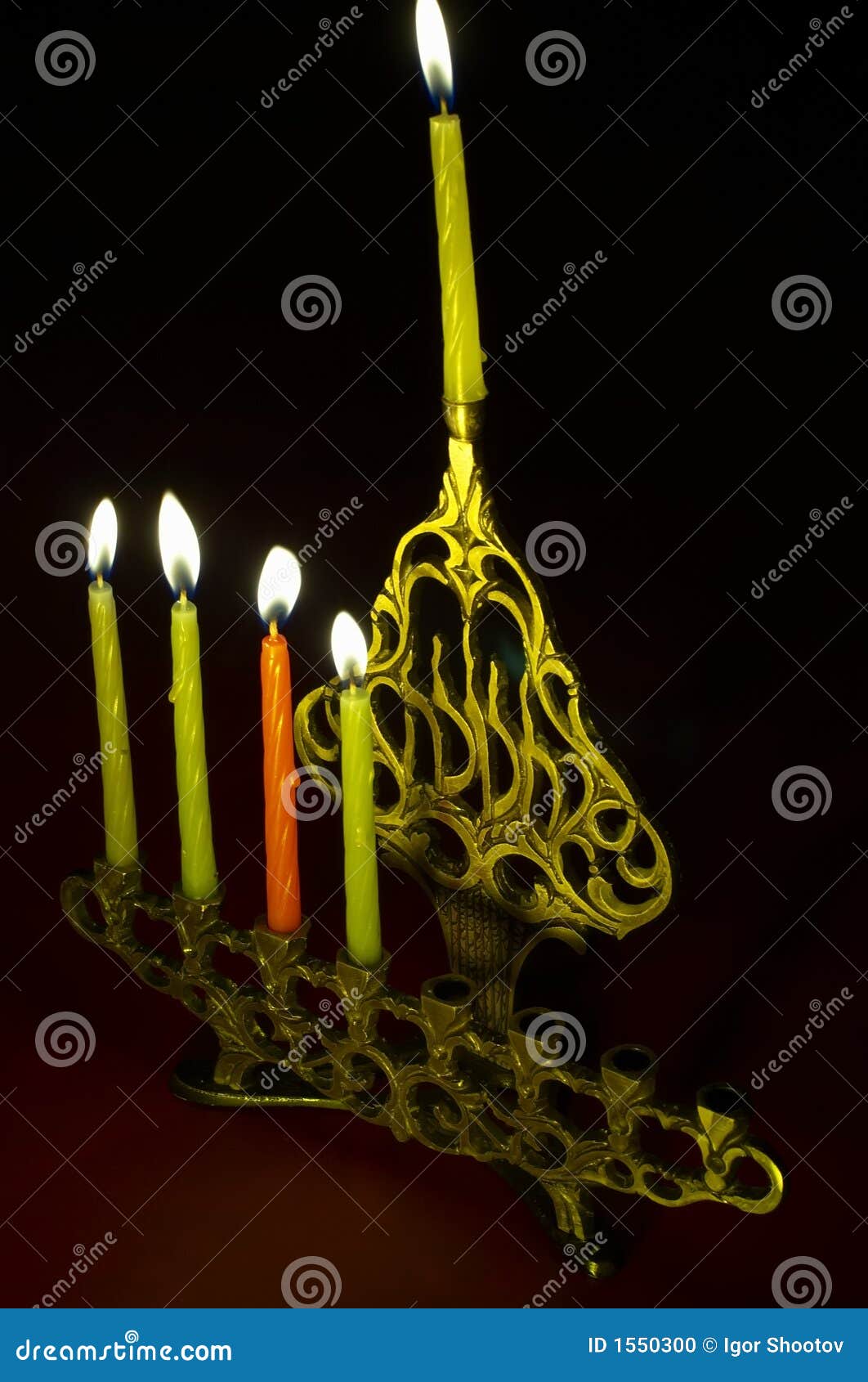 Hanuka Candles in Hanukkiya Stock Photo - Image of chanukah ...