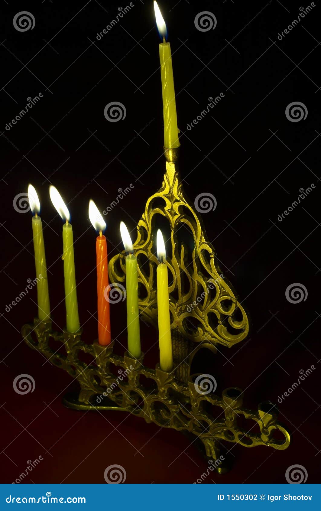 Hanuka Candles in Hanukkiya Stock Photo - Image of israel, decorate ...
