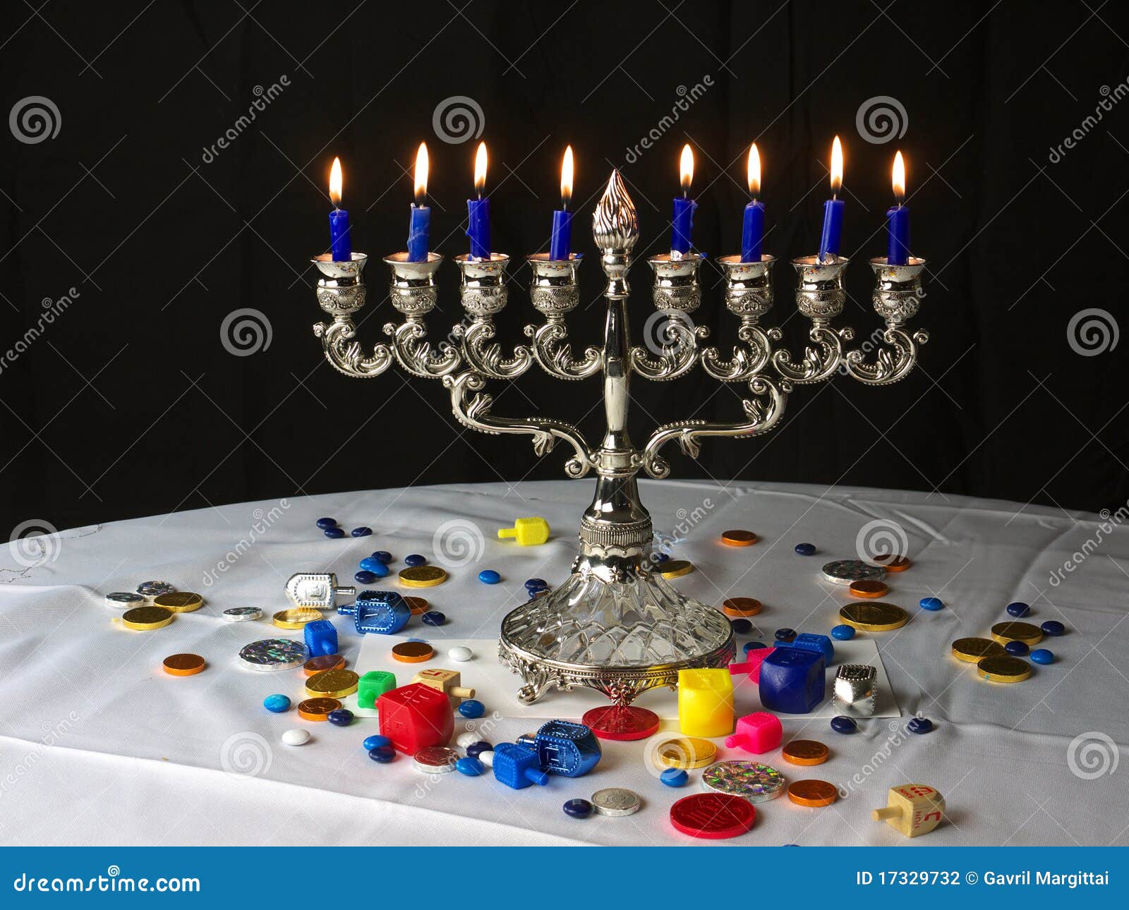 Hanuka lights stock photo. Image of silver, ceremony - 17329732