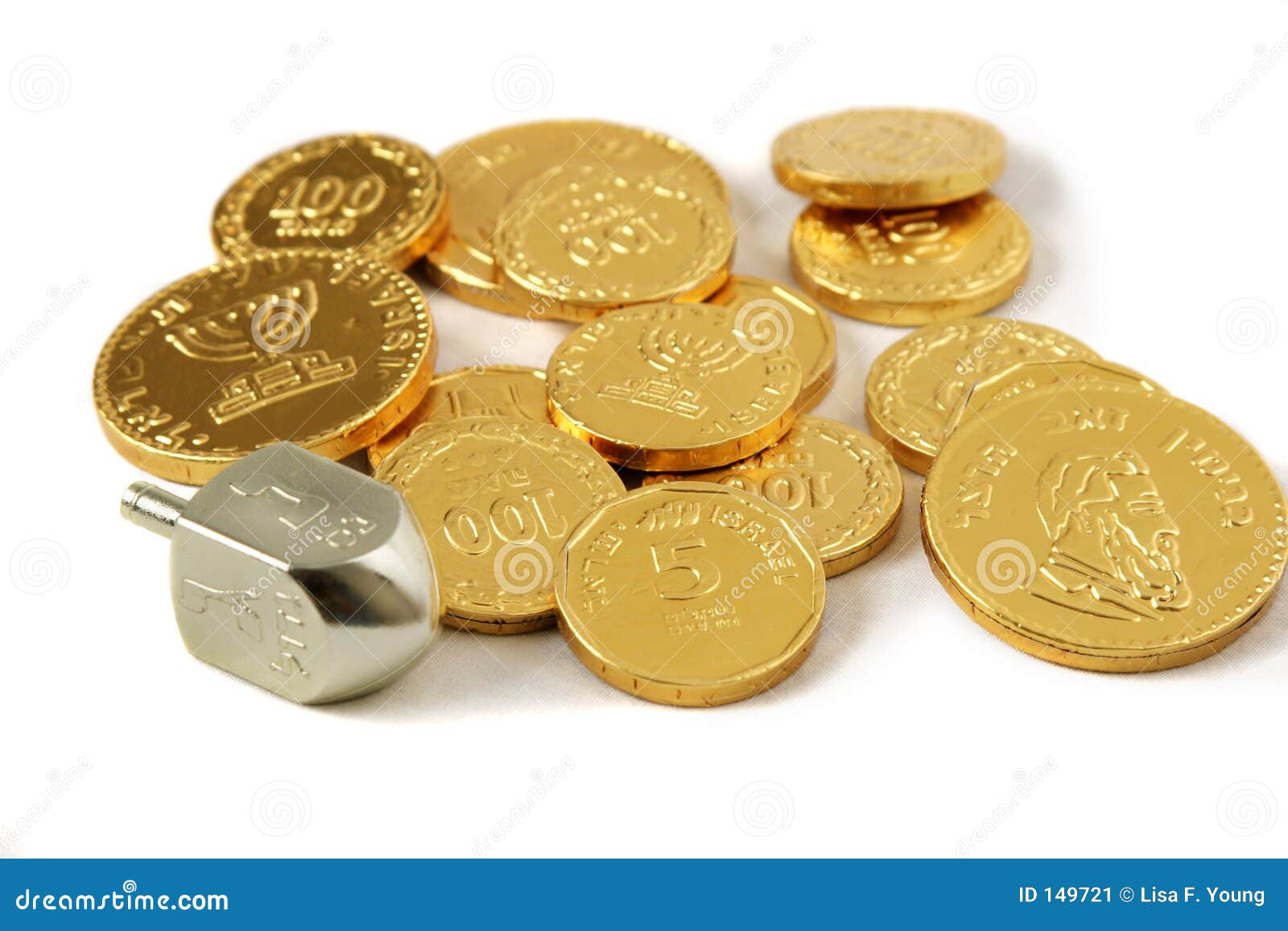 Hanukah Dreidel & Coins Stock Image - Image of coin, games: 149721